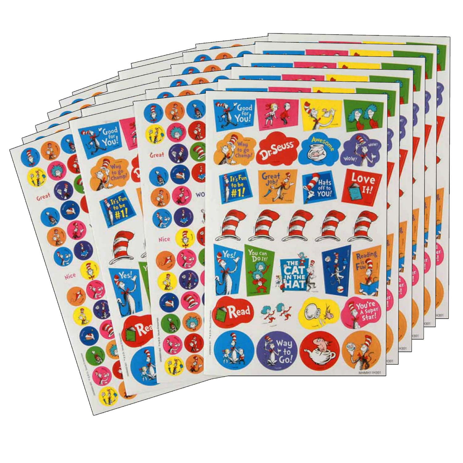 Eureka Cat in the Hat Sticker Book, 536 Stickers Per Book, Pack of 6 ...