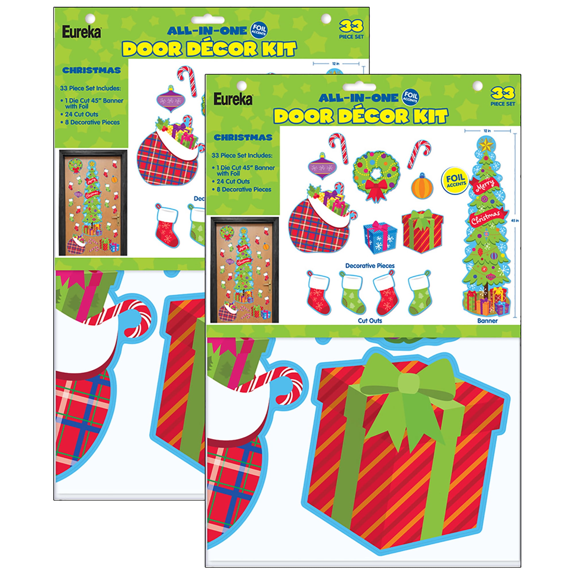 Eureka Christmas All-In-One Door Decor Kit, 2 Kits - Walmart.com