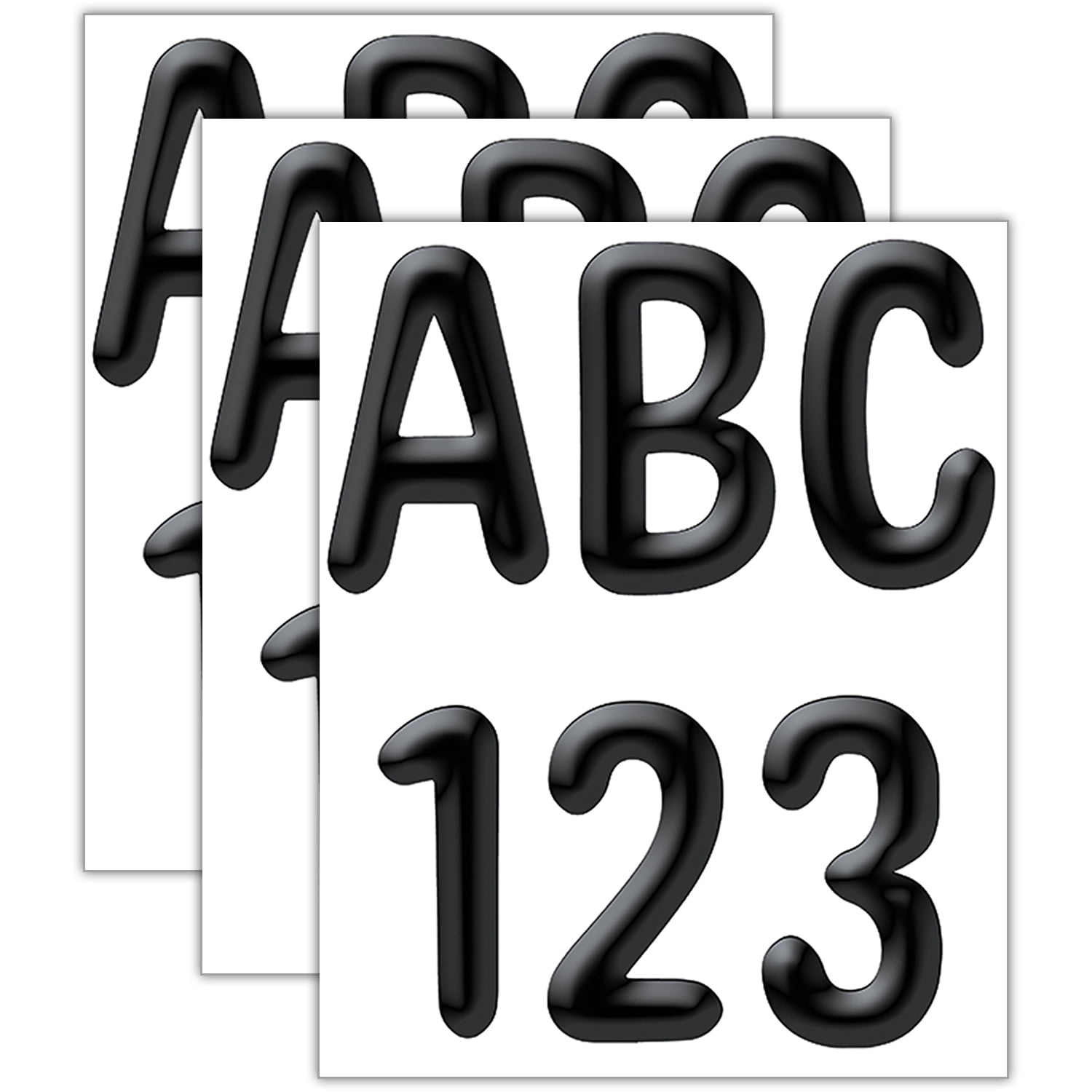 Eureka Color My World - Solid Black 4" Deco Letters, 180 Per Pack, 3 ...