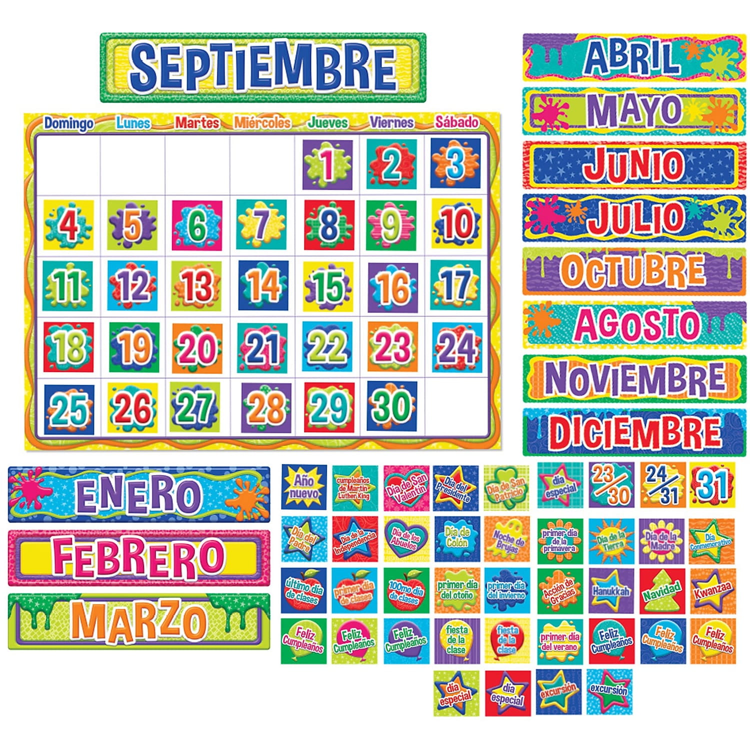 Eureka Color My World Spanish Calendar Bulletin Board Sets - Walmart.com