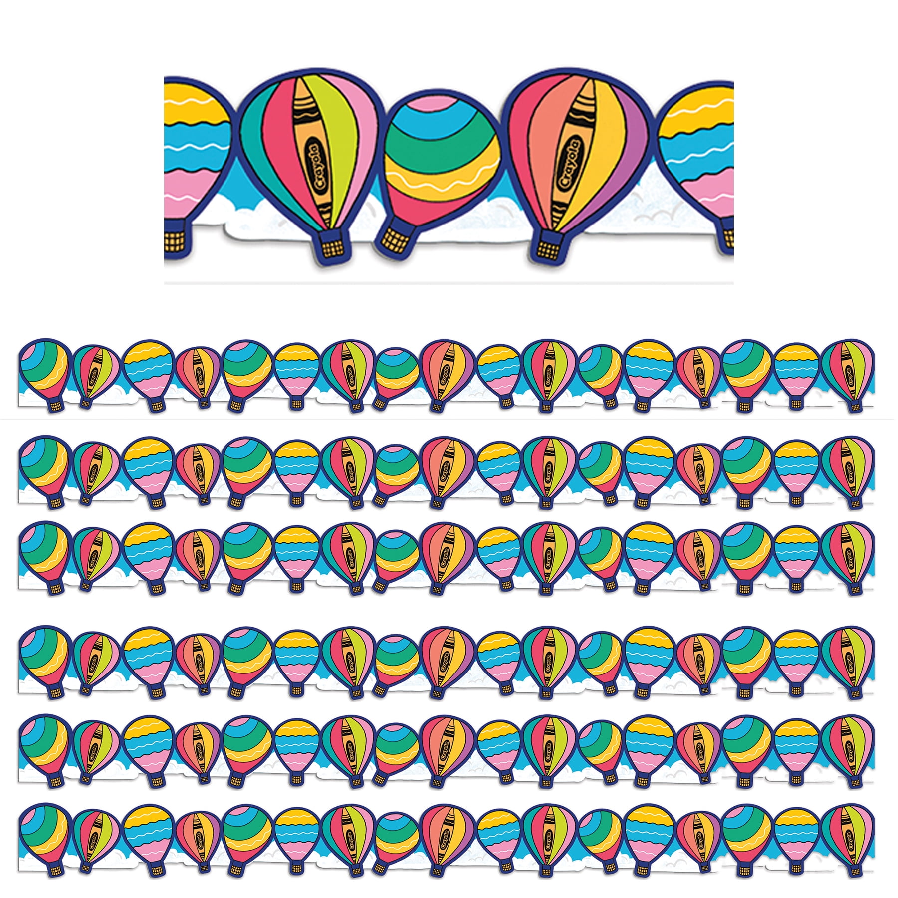 Eureka Crayola Colors of Kindness Hot Air Balloons Extra Wide Die-Cut ...