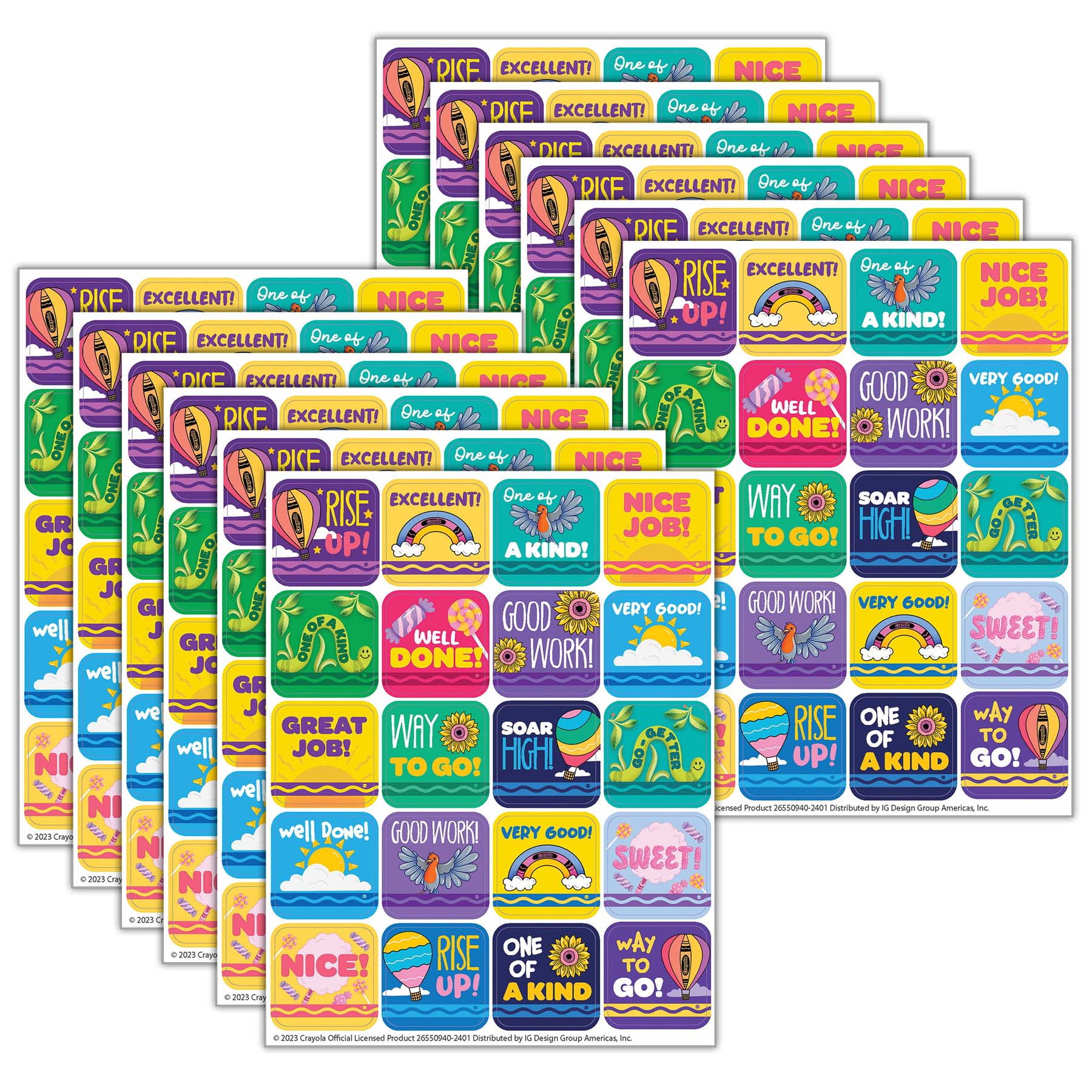 Eureka Crayola Colors of Kindness Theme Stickers, 120 Per Pack, 12 ...