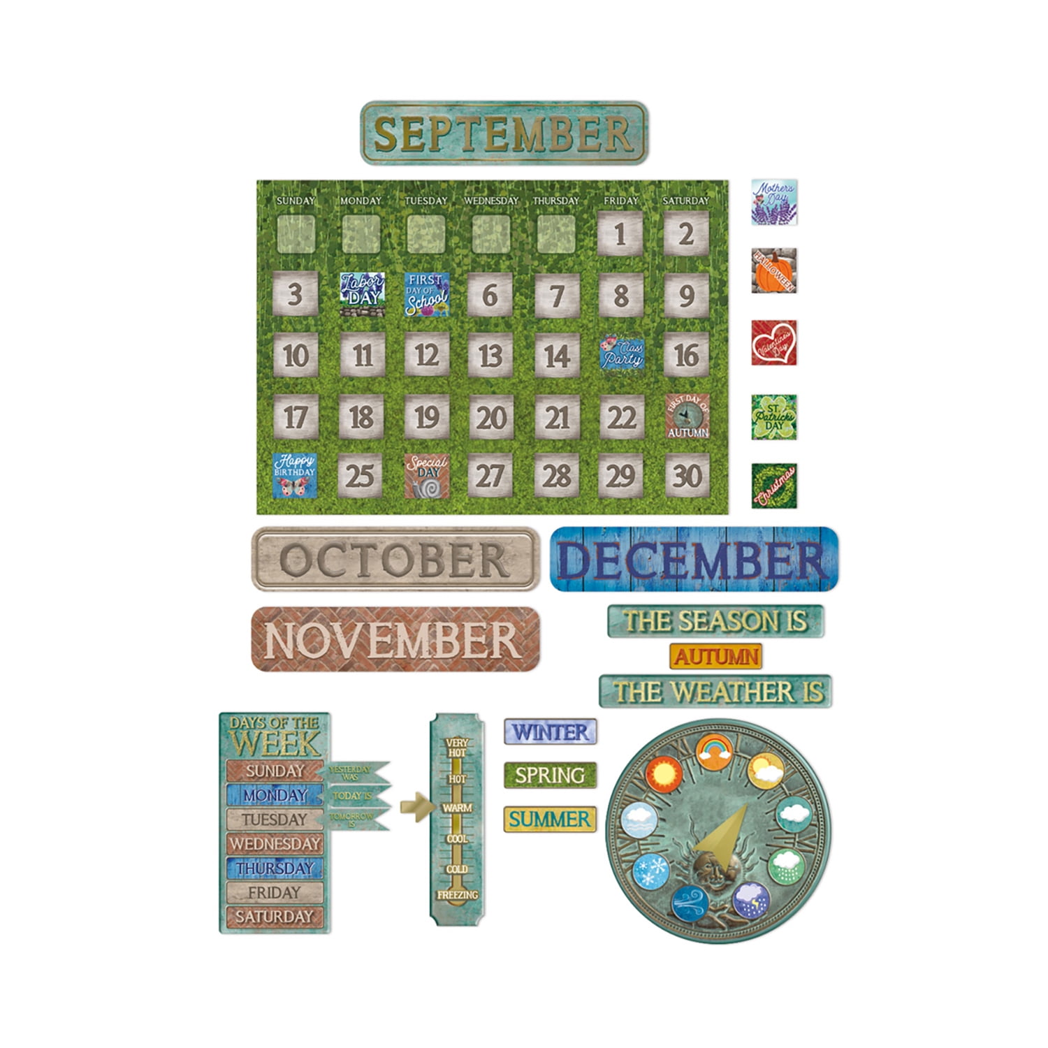 Eureka Curiosity Garden Calendar Bulletin Board Set - Walmart.com