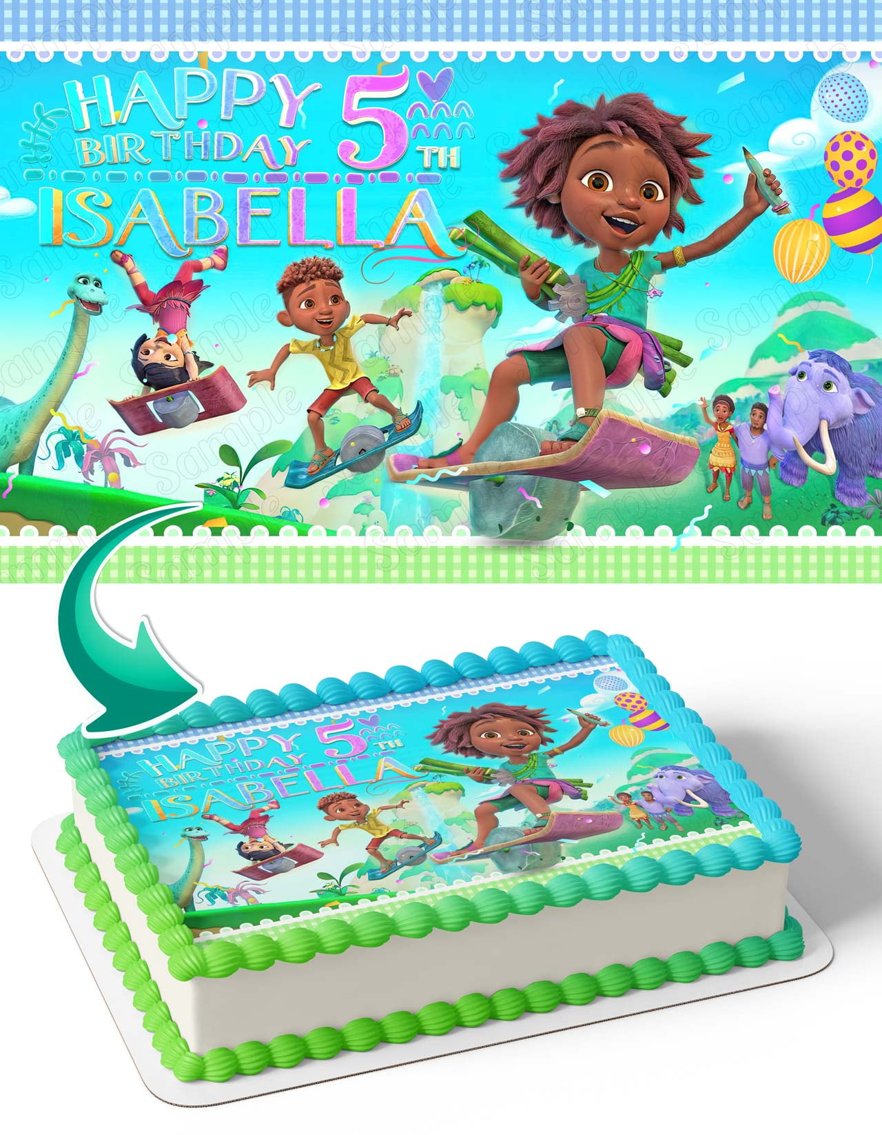 Eureka Disney Jr Edible Cake Image Topper Birthday Cake Banner 1/4 ...