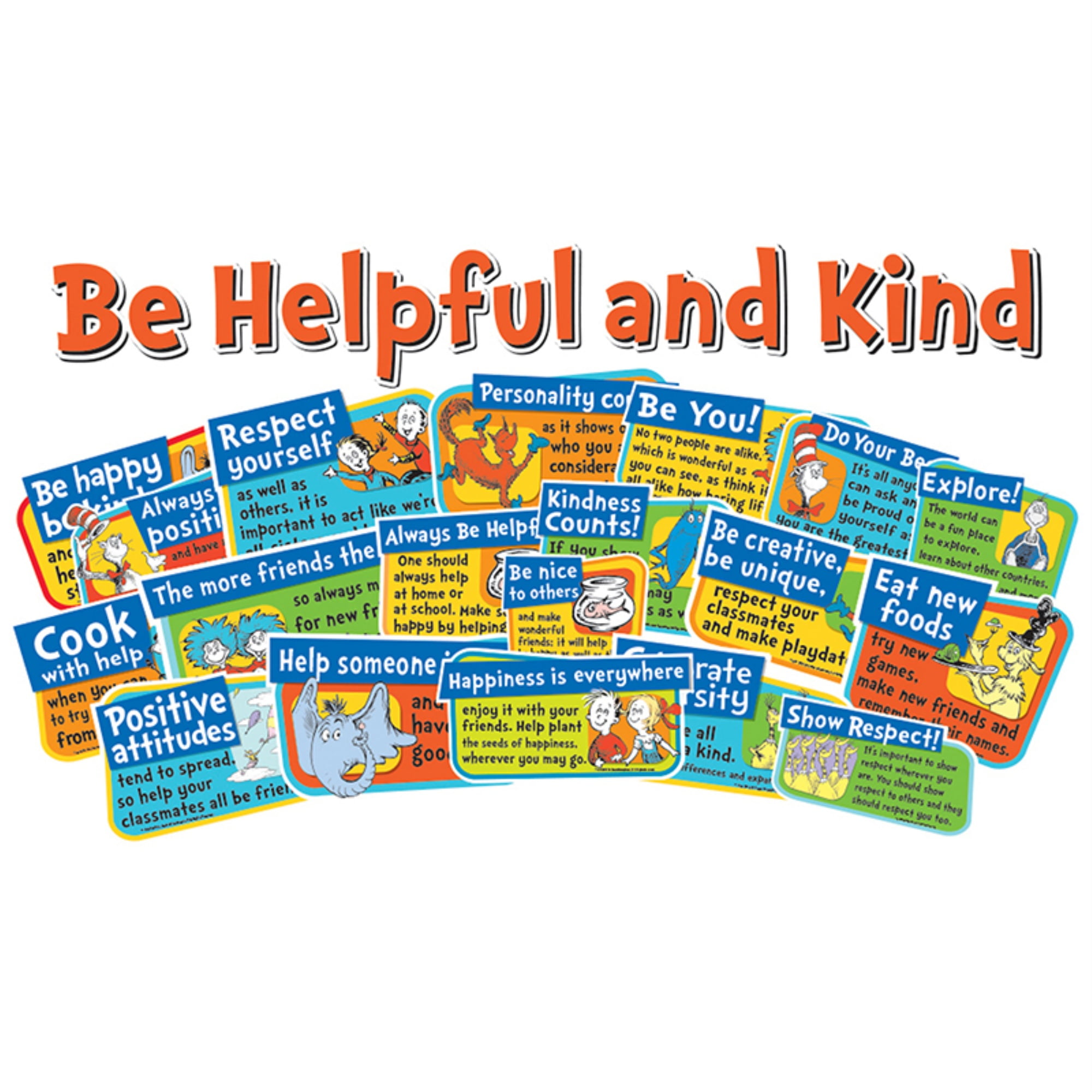 Eureka Dr Seuss Be Kind And Helpful Bulletin Board Set 23 Pieces Eu