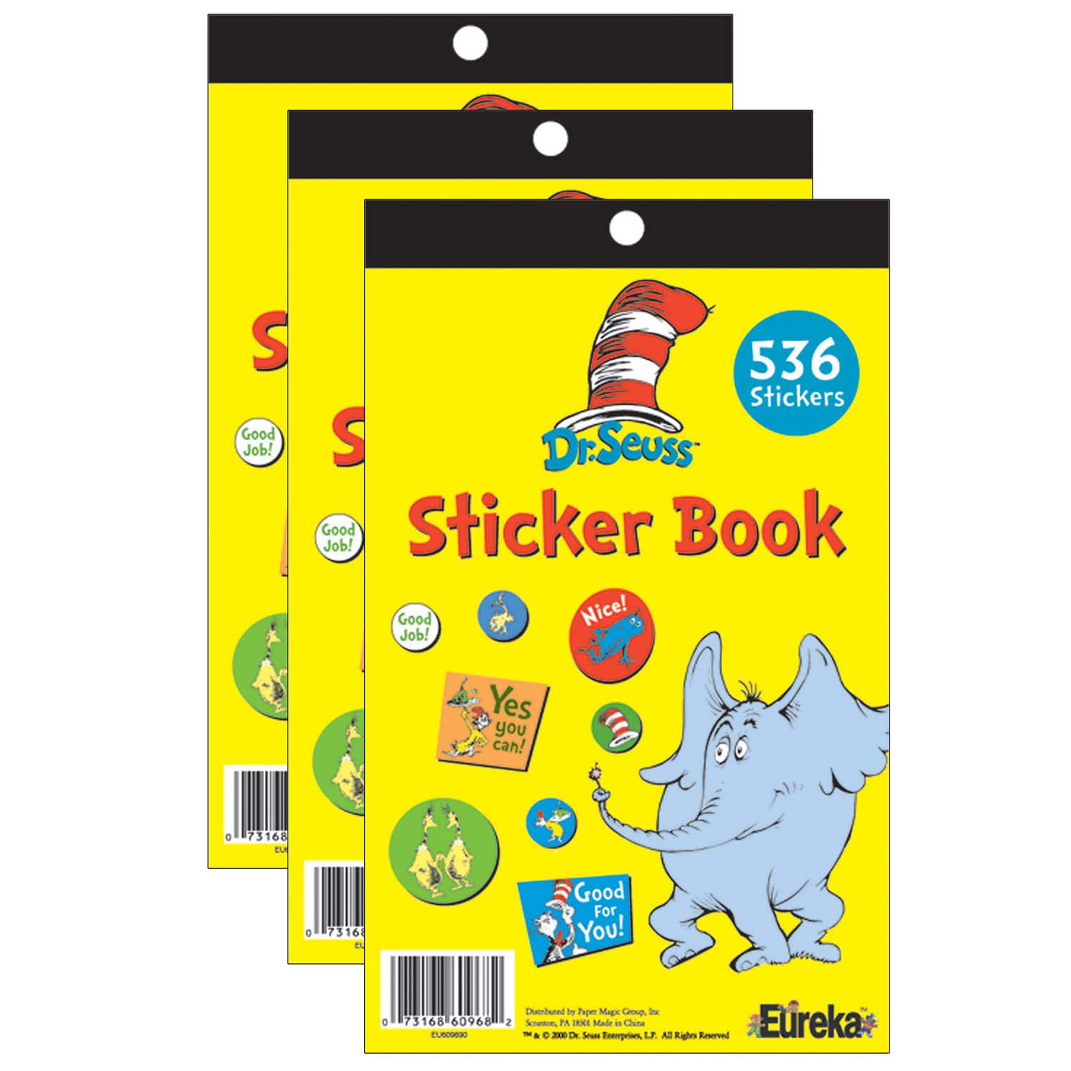 Eureka Dr. Seuss Sticker Book, Pack of 3 - Walmart.com