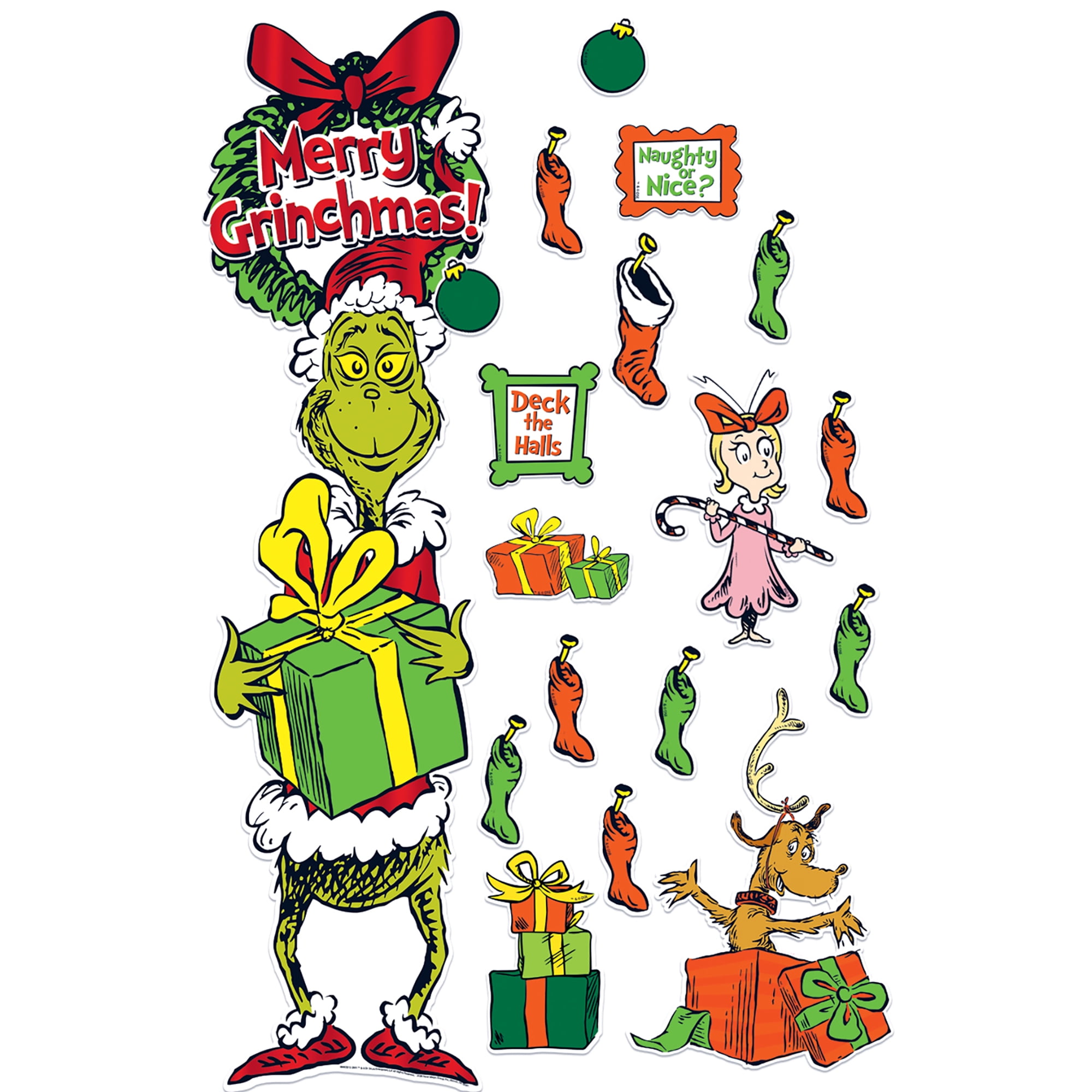 Eureka Dr. Seuss The Grinch Christmas Door Decor Kit: All-In-One ...