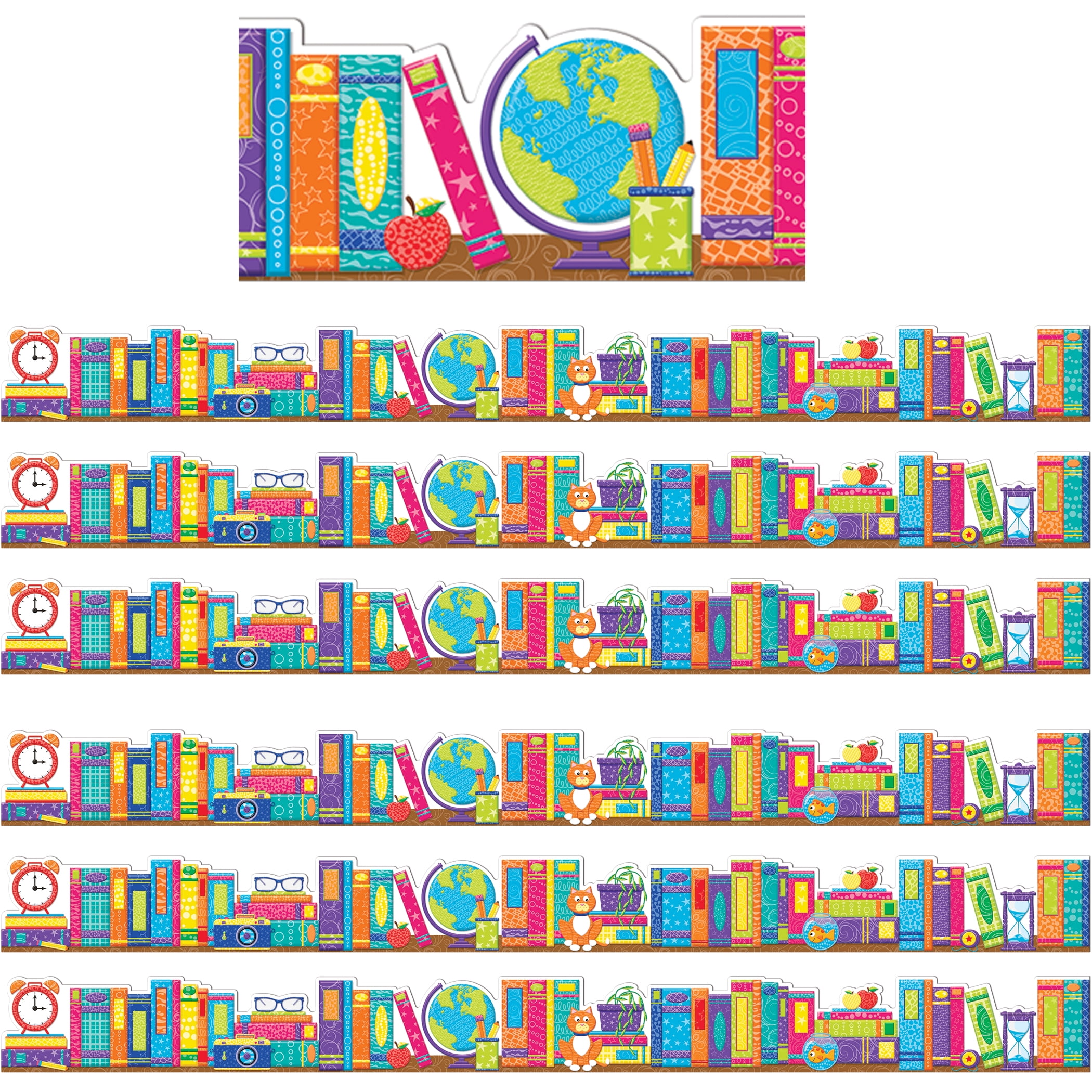 Eureka EU-845336-6 Books Extra Wide Deco Trim, Color My World (6 PK ...