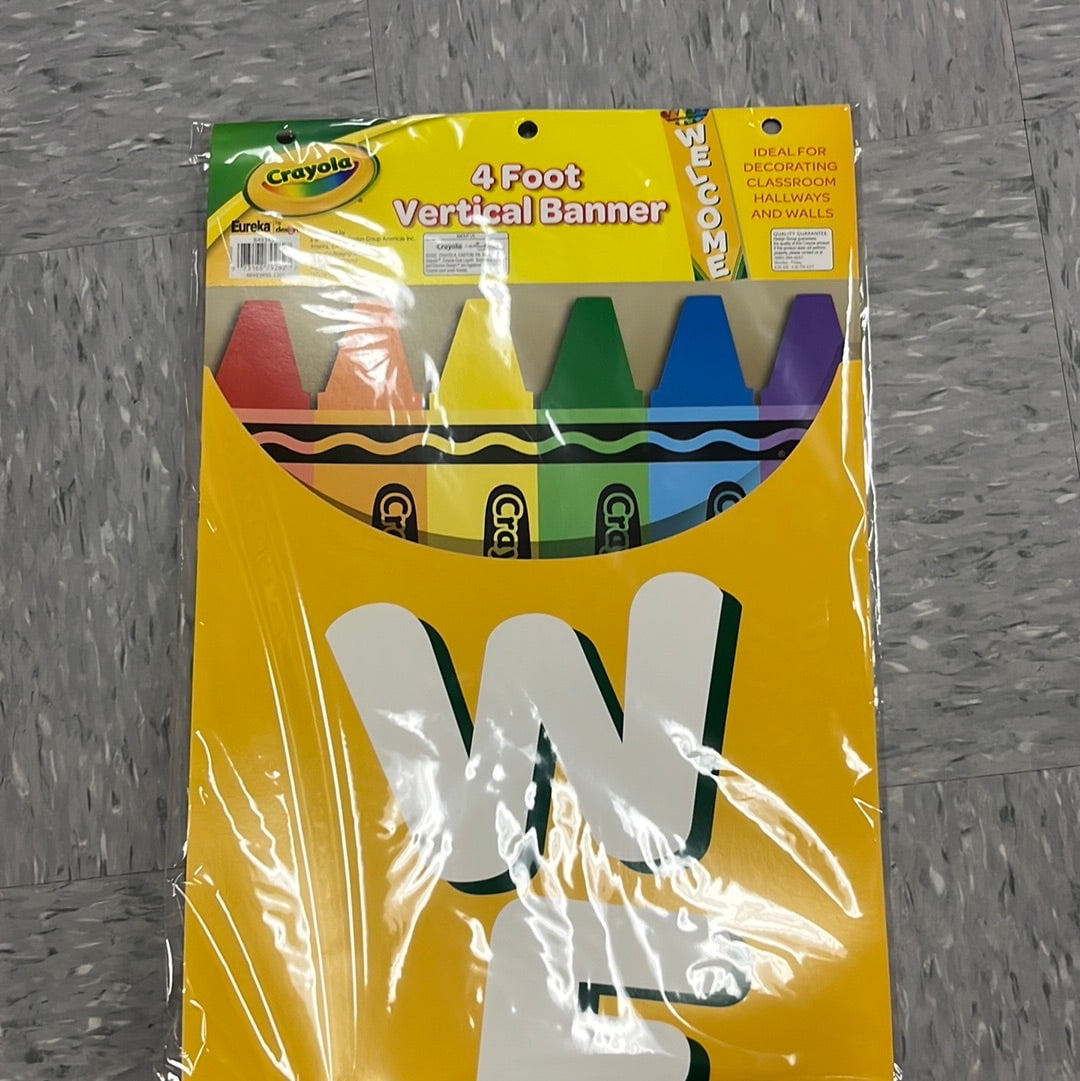 Eureka Crayola Welcome Banner Vertical,12" x 45" (EU 849345) - Walmart.com
