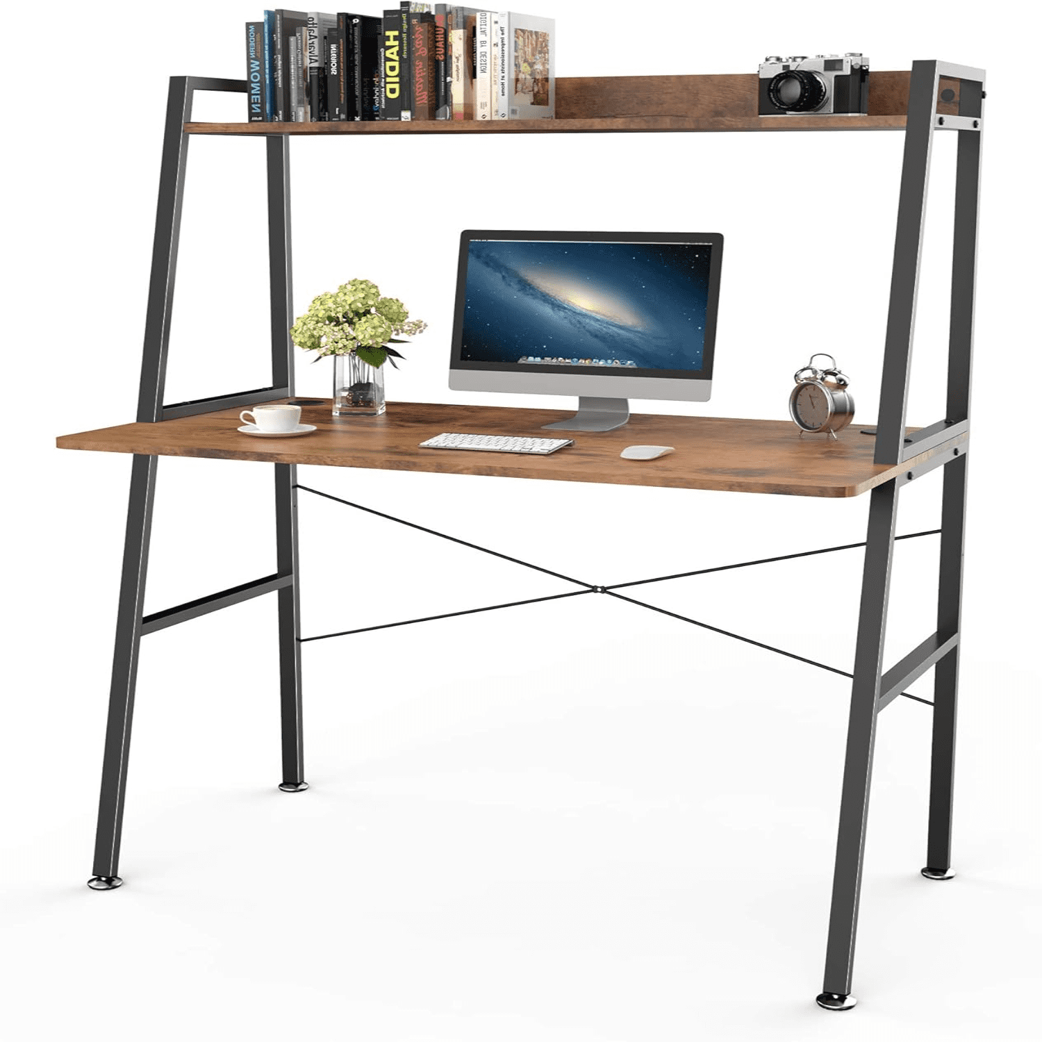 Eureka Ergonomic Computer Desk with Shelves 43" Ladder Desk Office ...