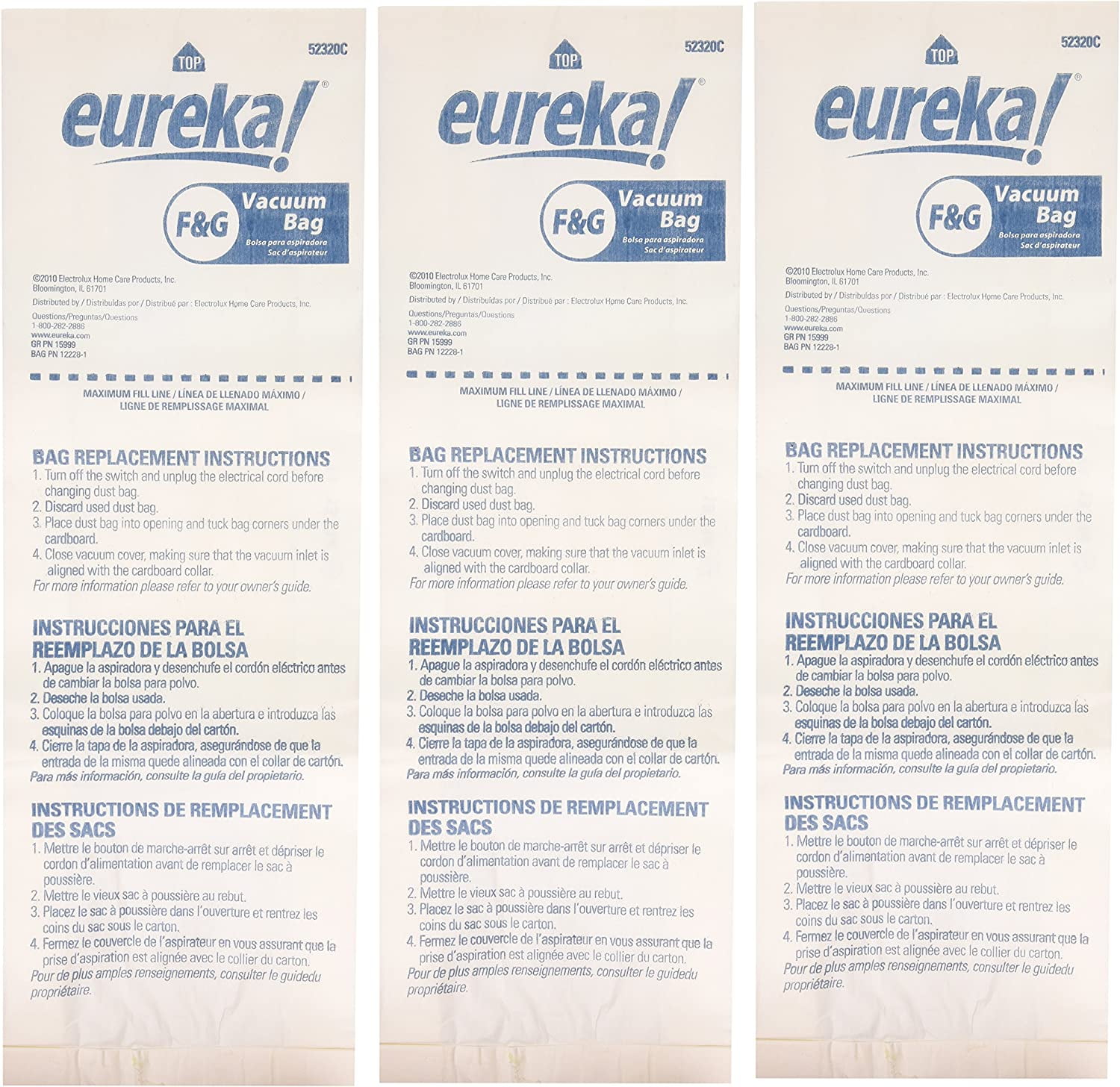- Eureka F&G Disposable Dust Bag 52320C-6 - 3 pack - Walmart.com