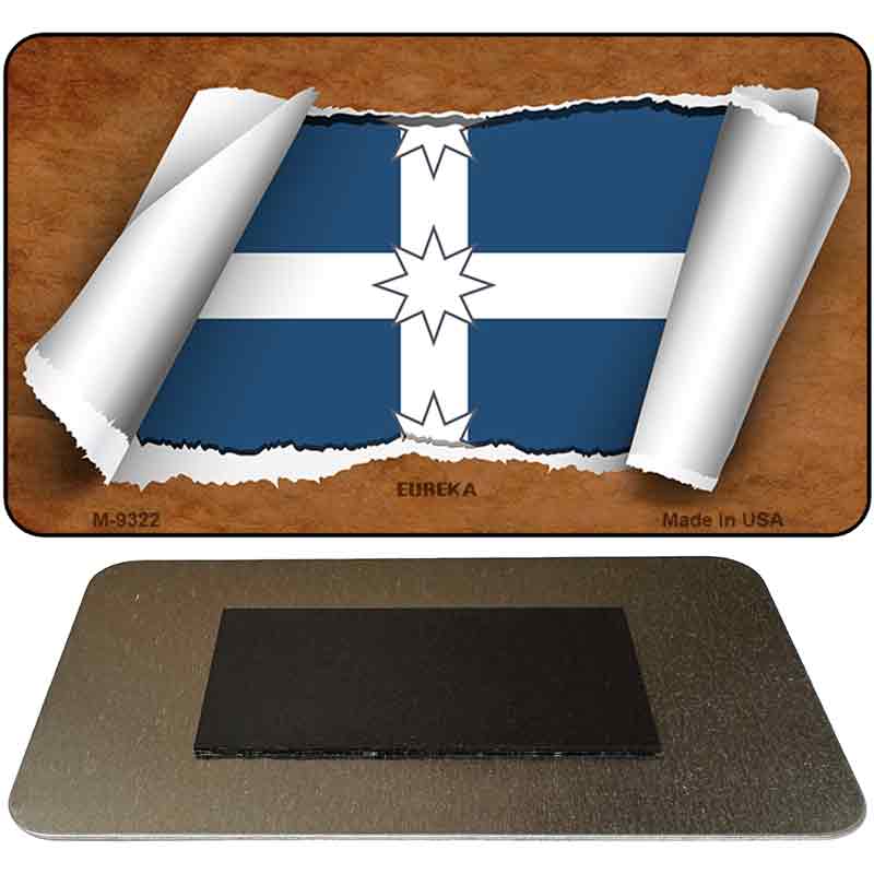 Eureka Flag Scroll Novelty Metal Magnet M-9322 3.5" x 2" Magnet (M ...