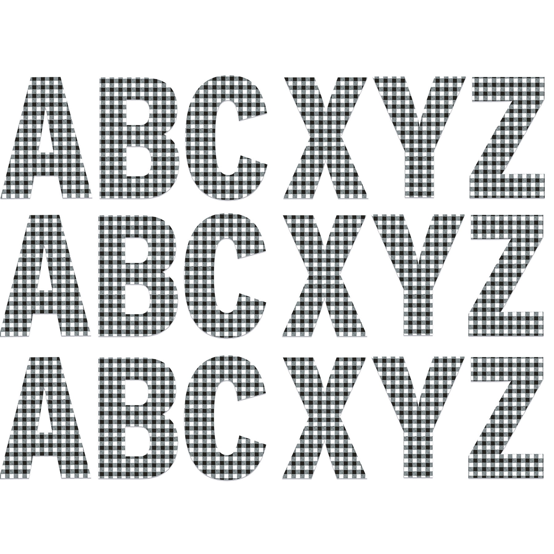 Eureka Gingham Jumbo 7" Deco Letters, 129 Per Pack, 3 Packs - Walmart.com