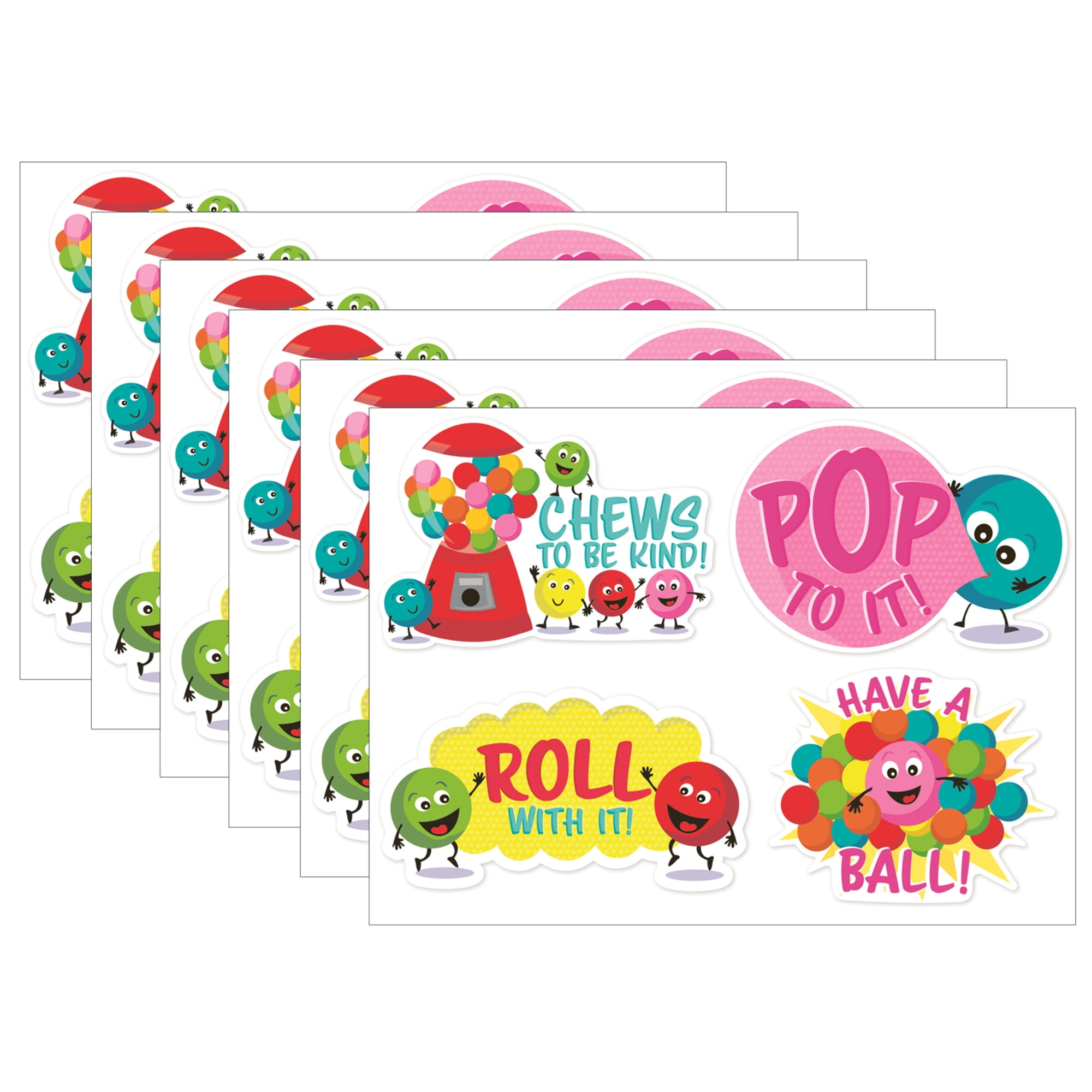 Eureka Jumbo Scented Stickers, Bubblegum, 12 Per Pack, 6 Packs ...