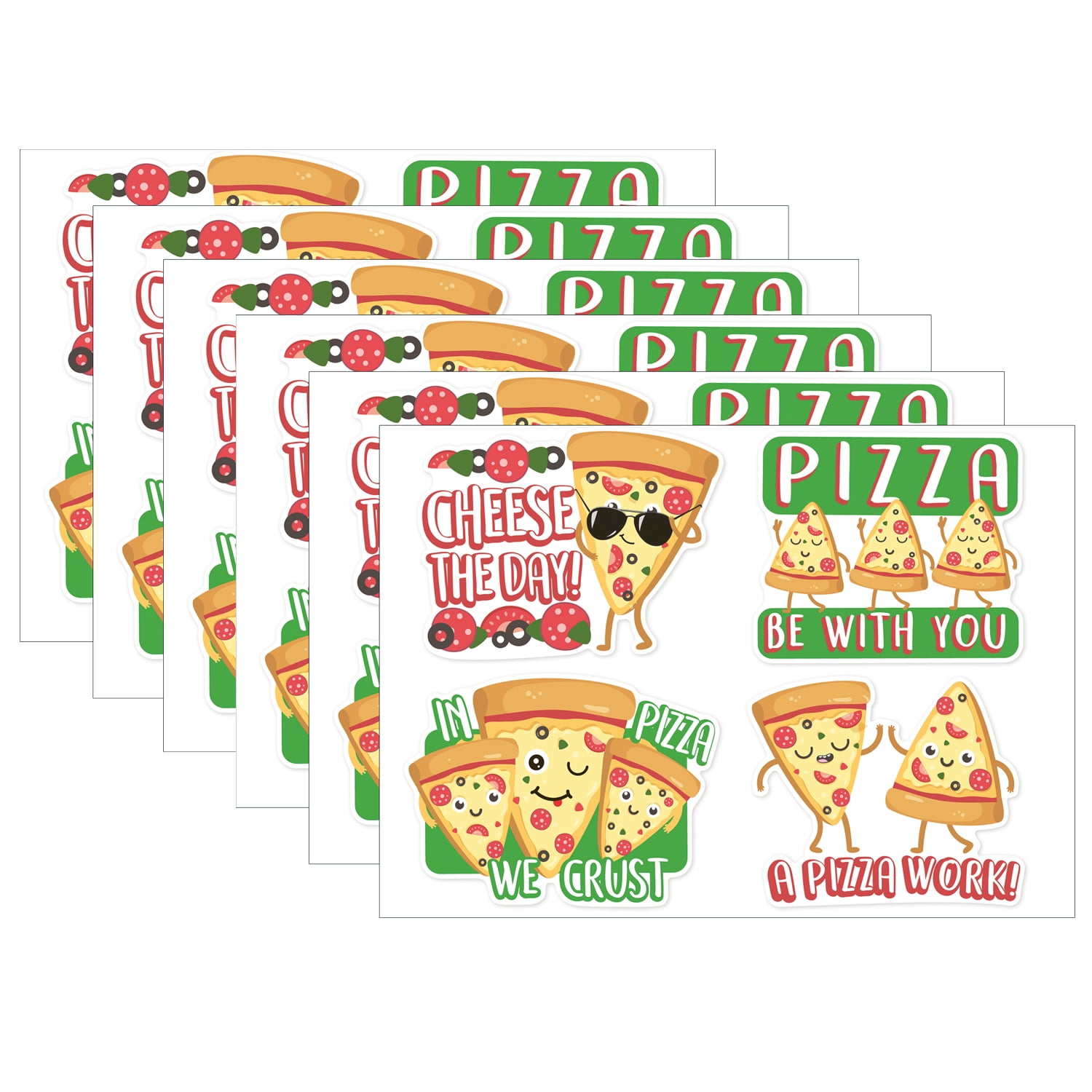 Eureka Jumbo Scented Stickers, Pizza Stickers, 12 Per Pack, 6 Packs ...