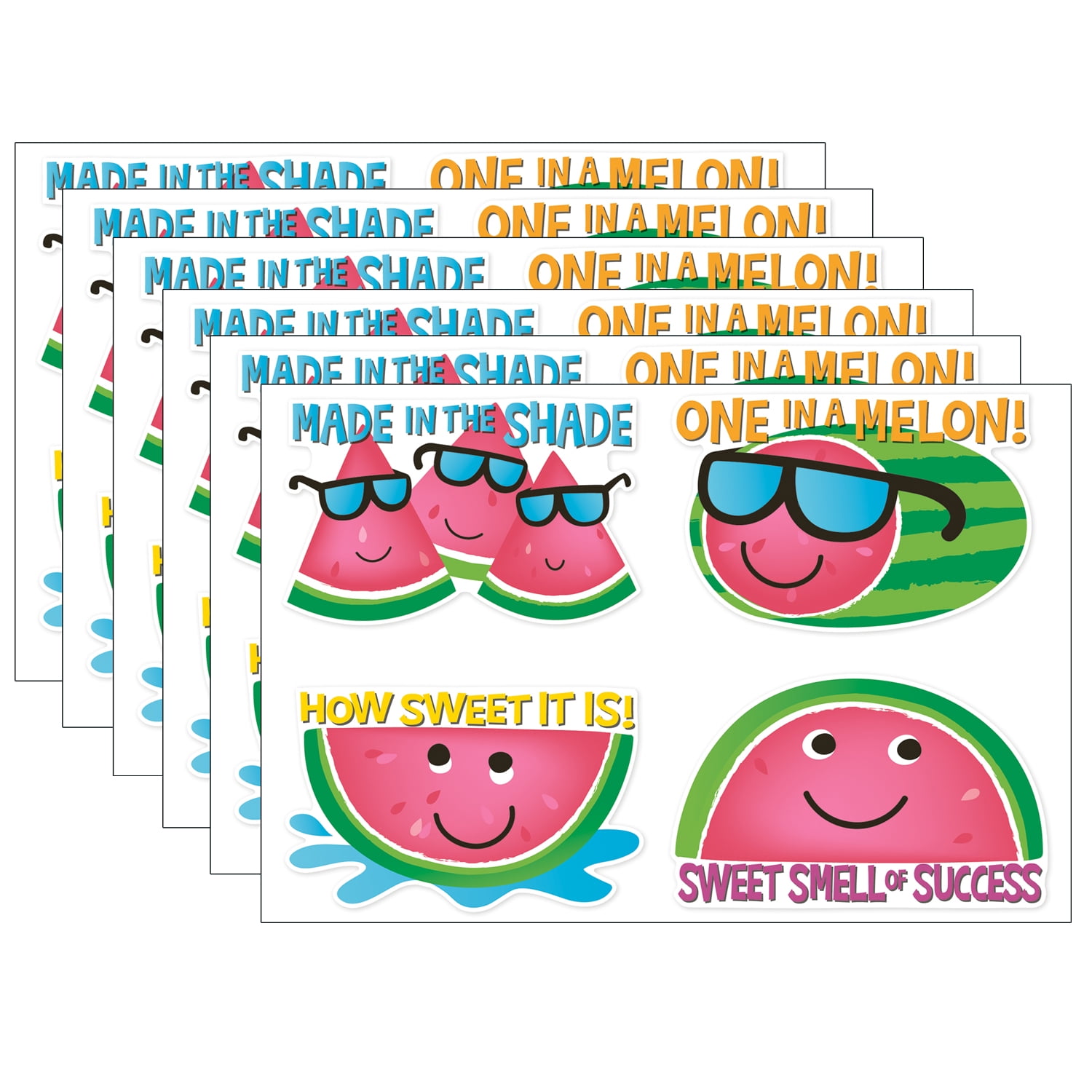 Eureka Jumbo Scented Stickers, Watermelon, 12 Per Pack, 6 Packs ...
