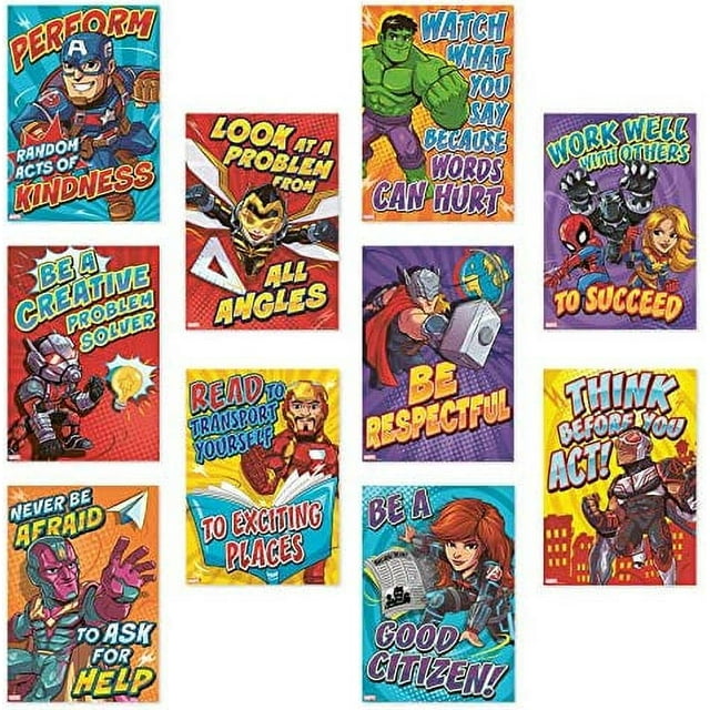 Eureka Marvel Motivational Poster Set Bulletin Board Set, 10 Posters ...