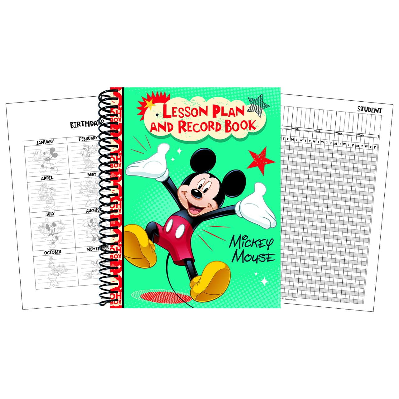 Eureka Mickey Mouse Lesson Plan and Record Book, 40 Pages, 8.5" x 11 ...