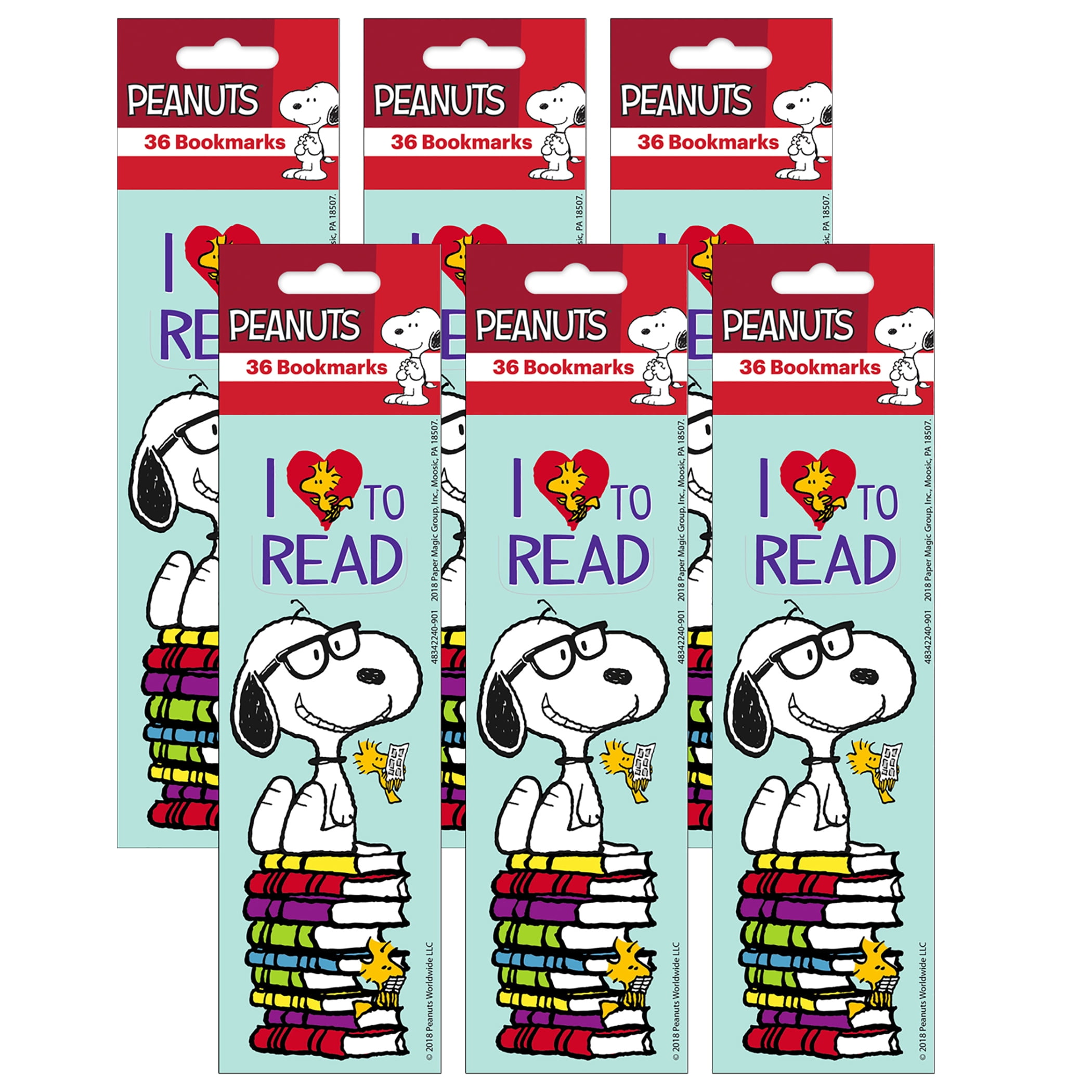 Eureka Peanuts Reading Bookmark, 36 Per Pack, 6 Packs - Walmart.com