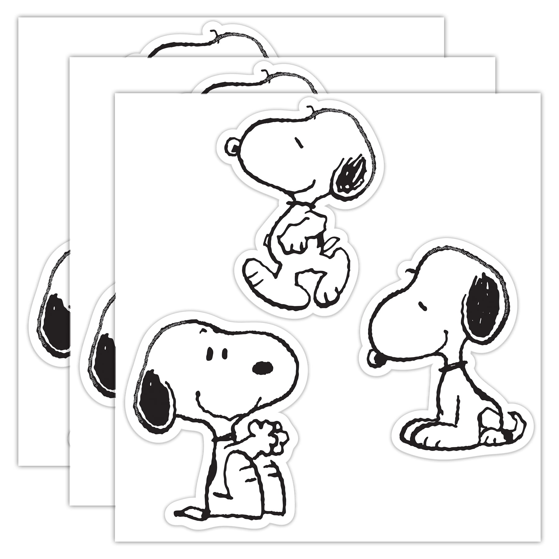 Eureka Peanuts Snoopy Assorted Paper Cut-Outs, 36 Per Pack, 3 Packs ...
