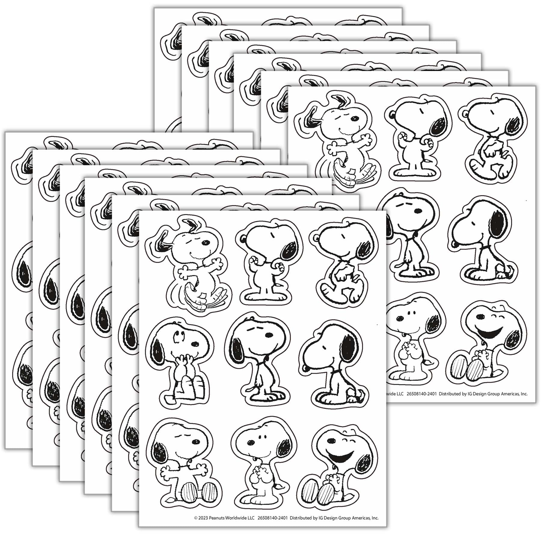 Eureka Peanuts Snoopy Giant Stickers, 36 Per Pack, 12 Packs - Walmart.com