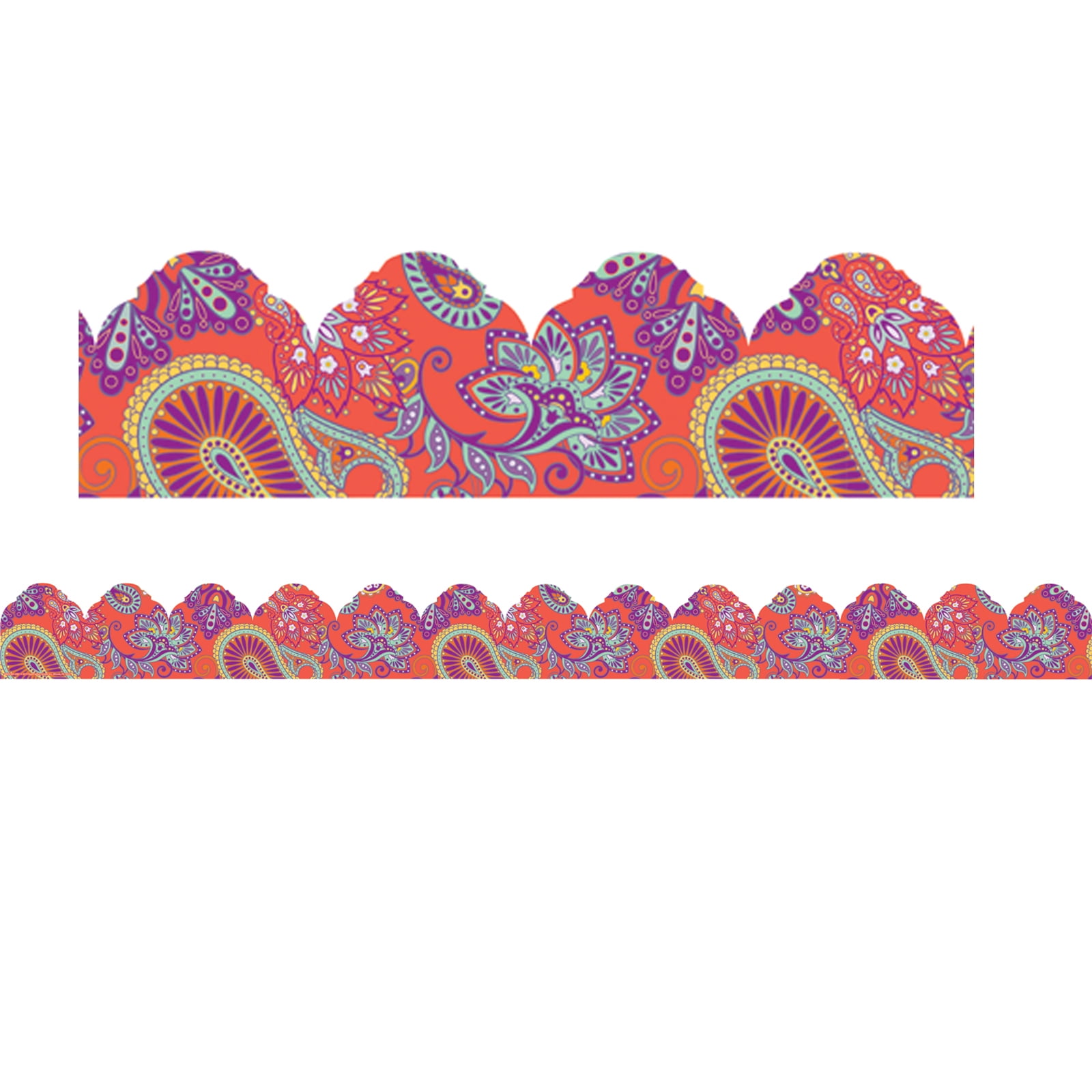 Eureka® Positively Paisley Coral Paisley Arch Deco Trim® Extra Wide Die ...
