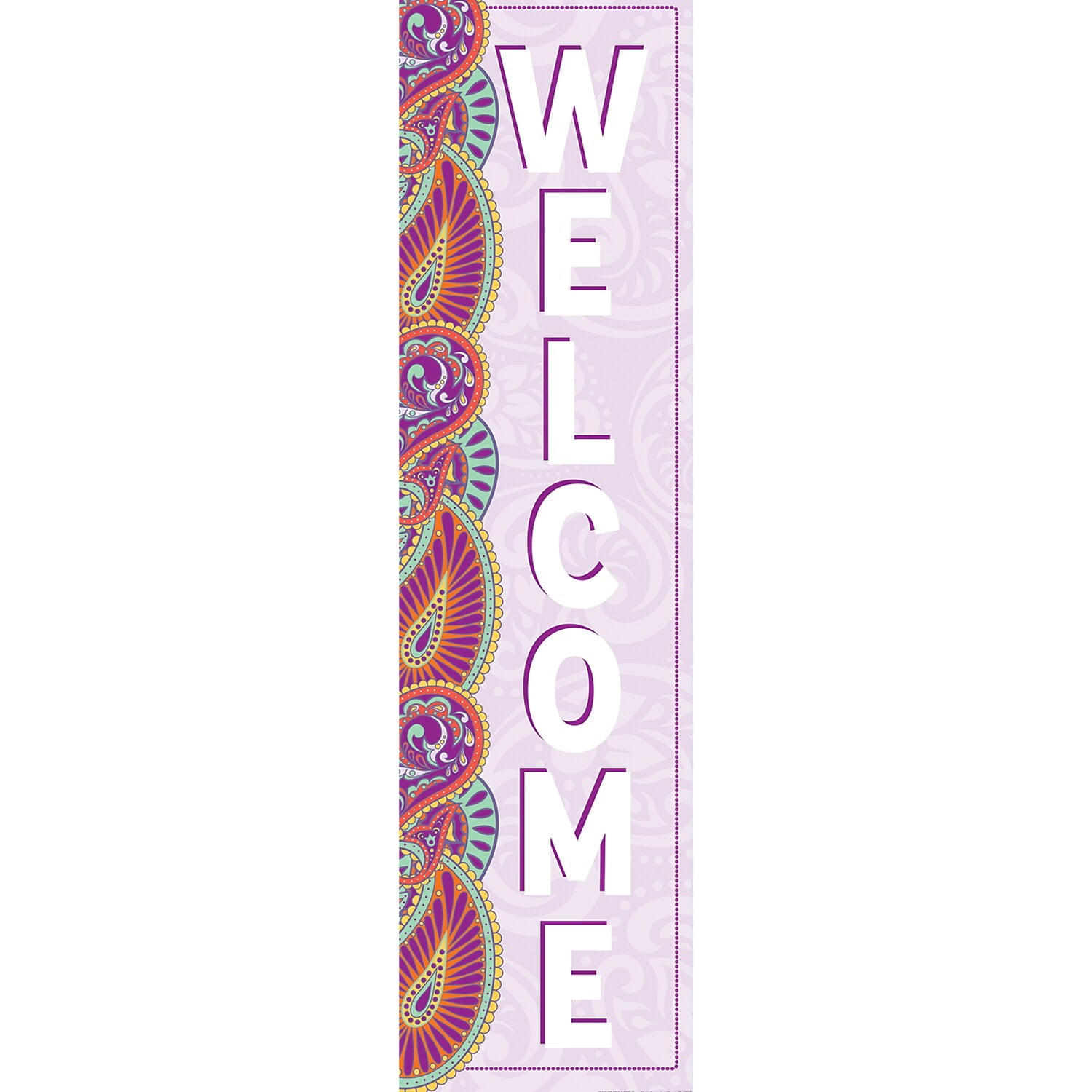 Eureka Positively Paisley Welcome Vertical Banner, 12" x 45" - Walmart.com