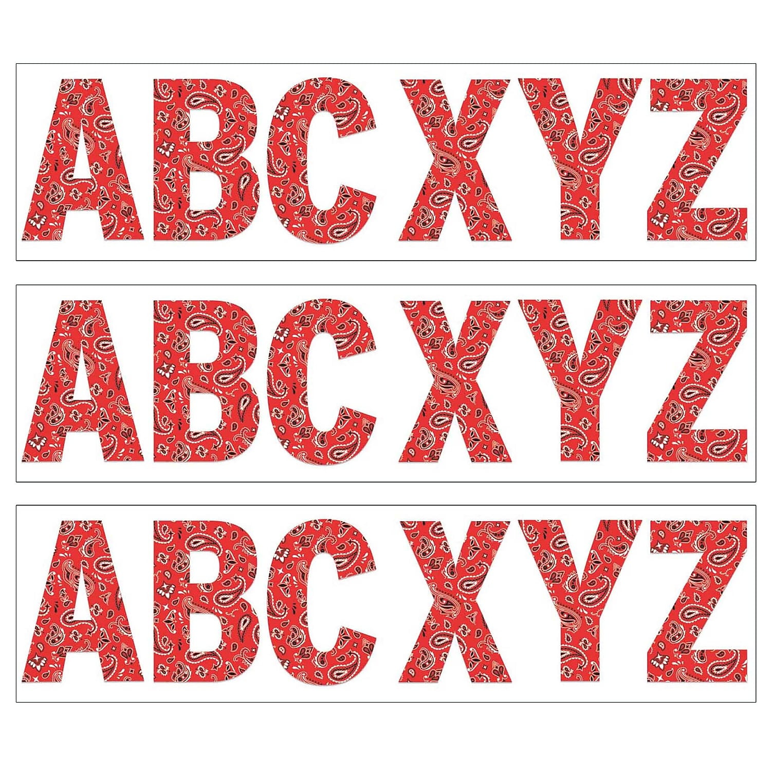 Eureka Red Bandana 7" Deco Letters, 129 Per Pack, 3 Packs - Walmart.com