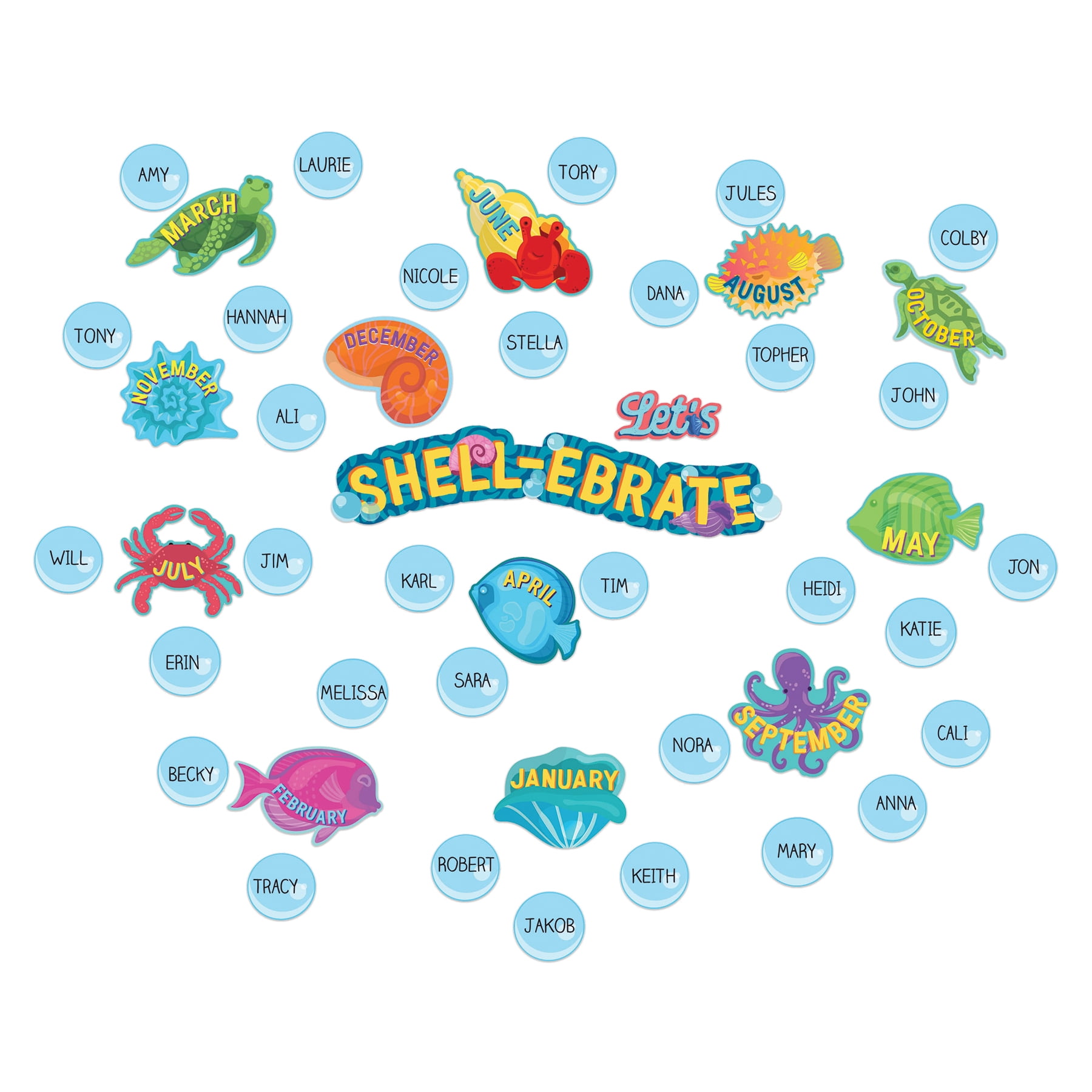 Eureka Seas the Day Let's Shell-ebrate Mini Bulletin Board Set, 46 ...