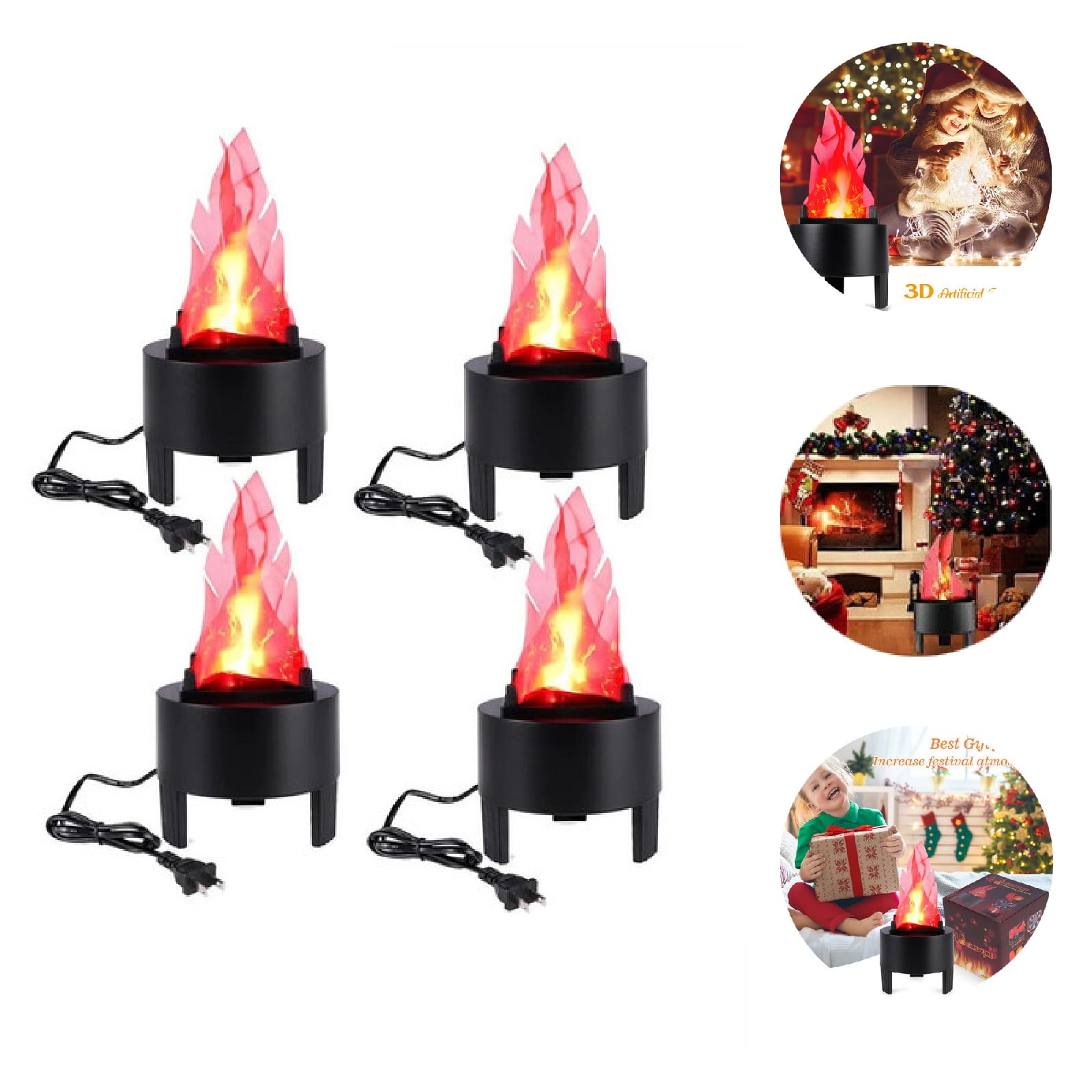 Eurhowing 3D Fake Flame Lamp,110V Electric Campfire Artificial ...
