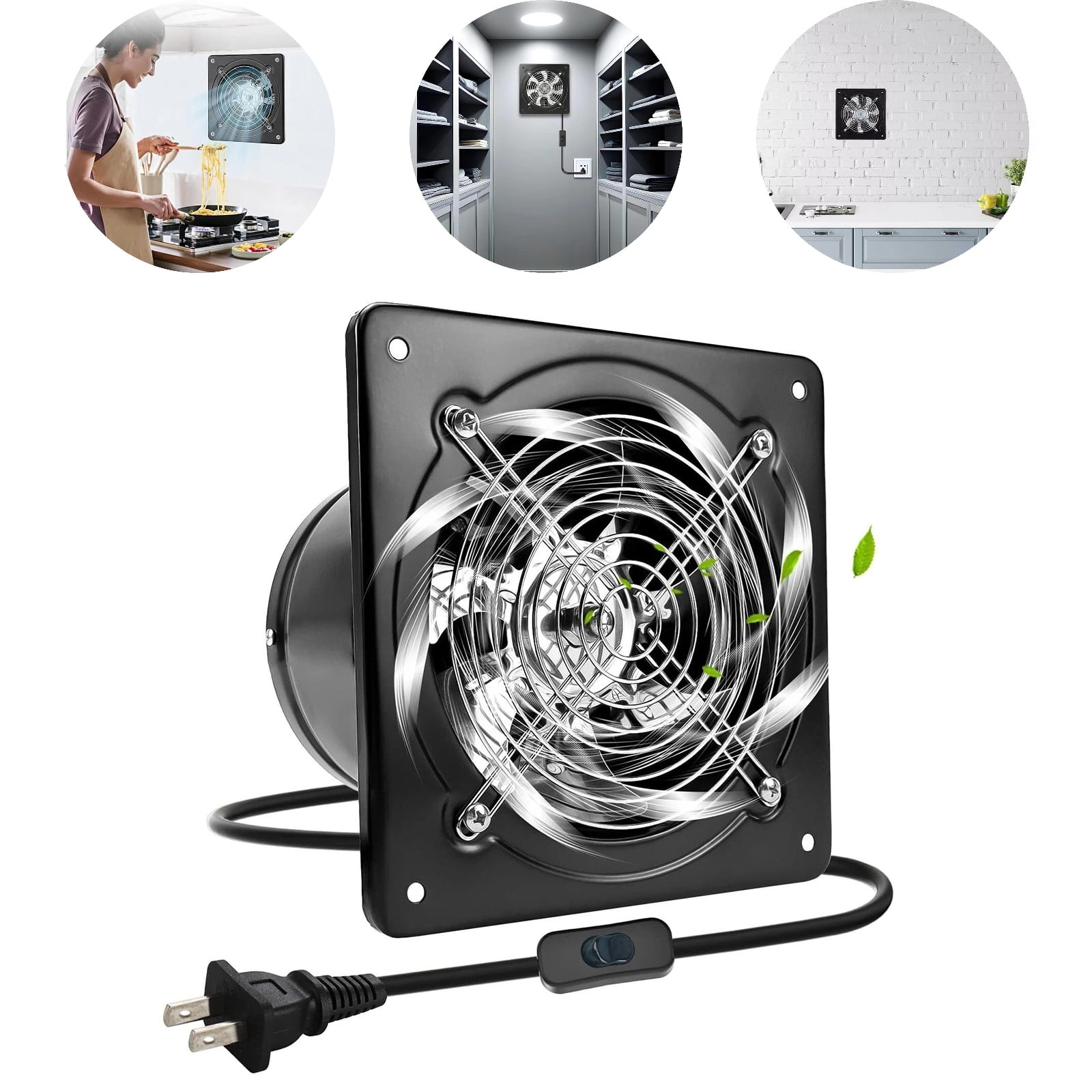 Eurhowing 8 Inch Exhaust Fan, 110V Wall Mount Ventilation Fan with ...