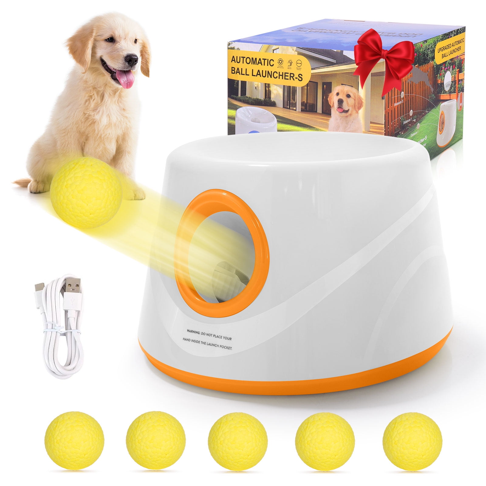 Eurhowing Automatic Ball Launcher for Dogs, Interactive Fetch Machine ...