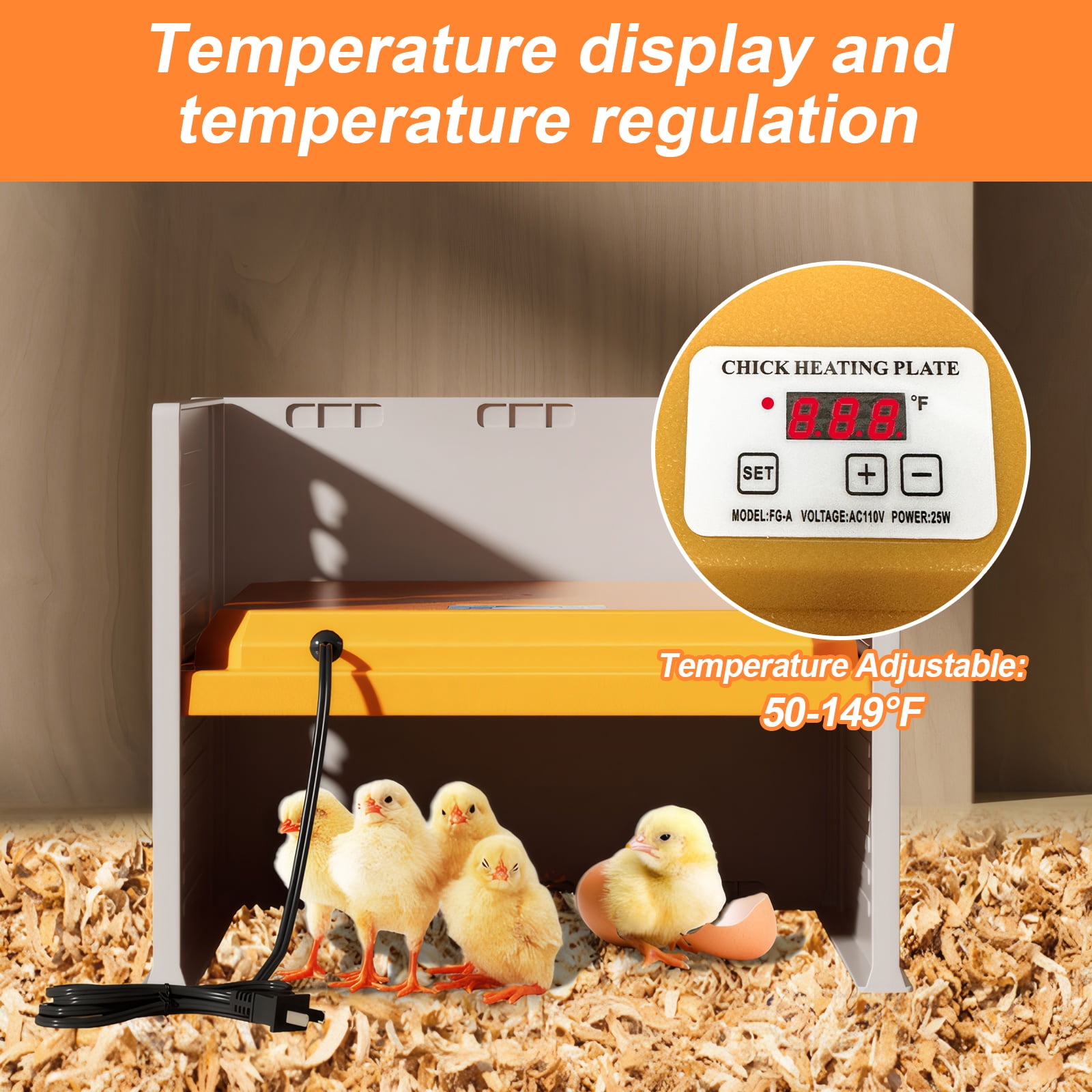 Eurhowing 10"x10" Chick Brooder Heater Plate, Adjustable Height & Angle ...