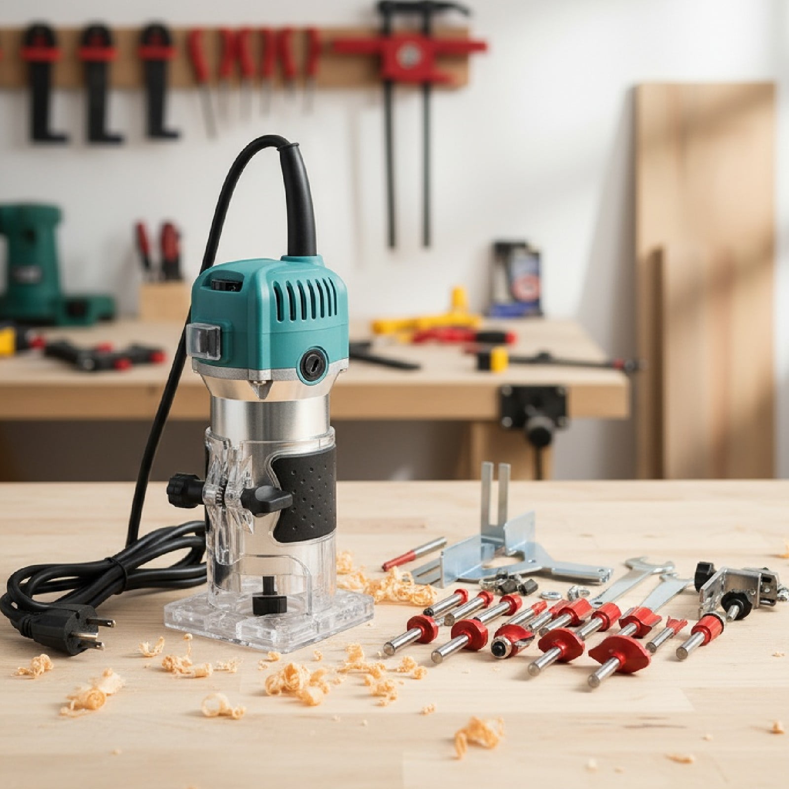 Eurhowing Compact Router, 30,000 RPM Electric Wood Trimmer with 15 Pcs ...