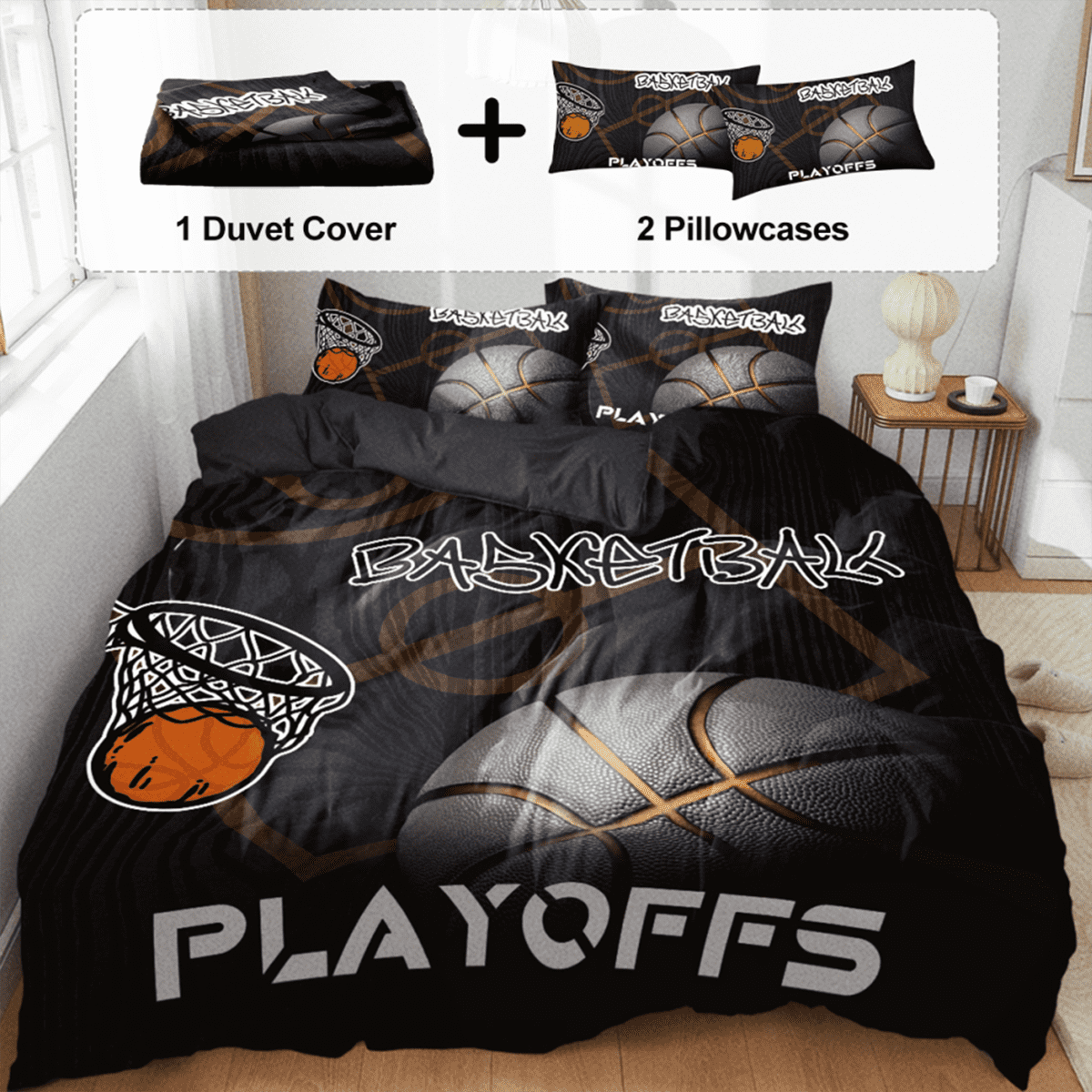 Eurhowing Duvet Cover Set 3D Digital Print, Full Size 3 Piece Bedding ...