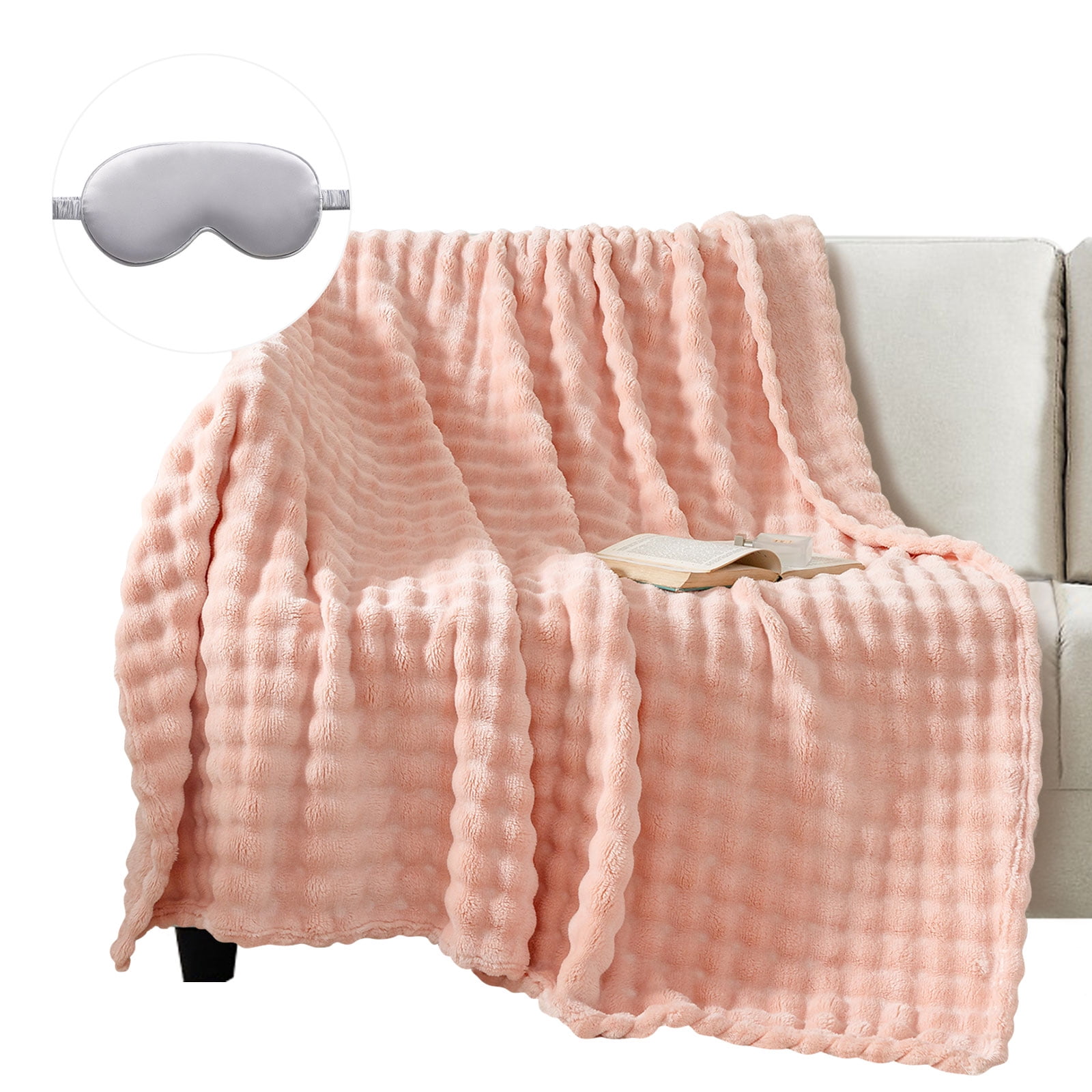 Eurhowing Faux Furry Bubble Throw Blanket, 450GSM Thick Soft Fluffy ...