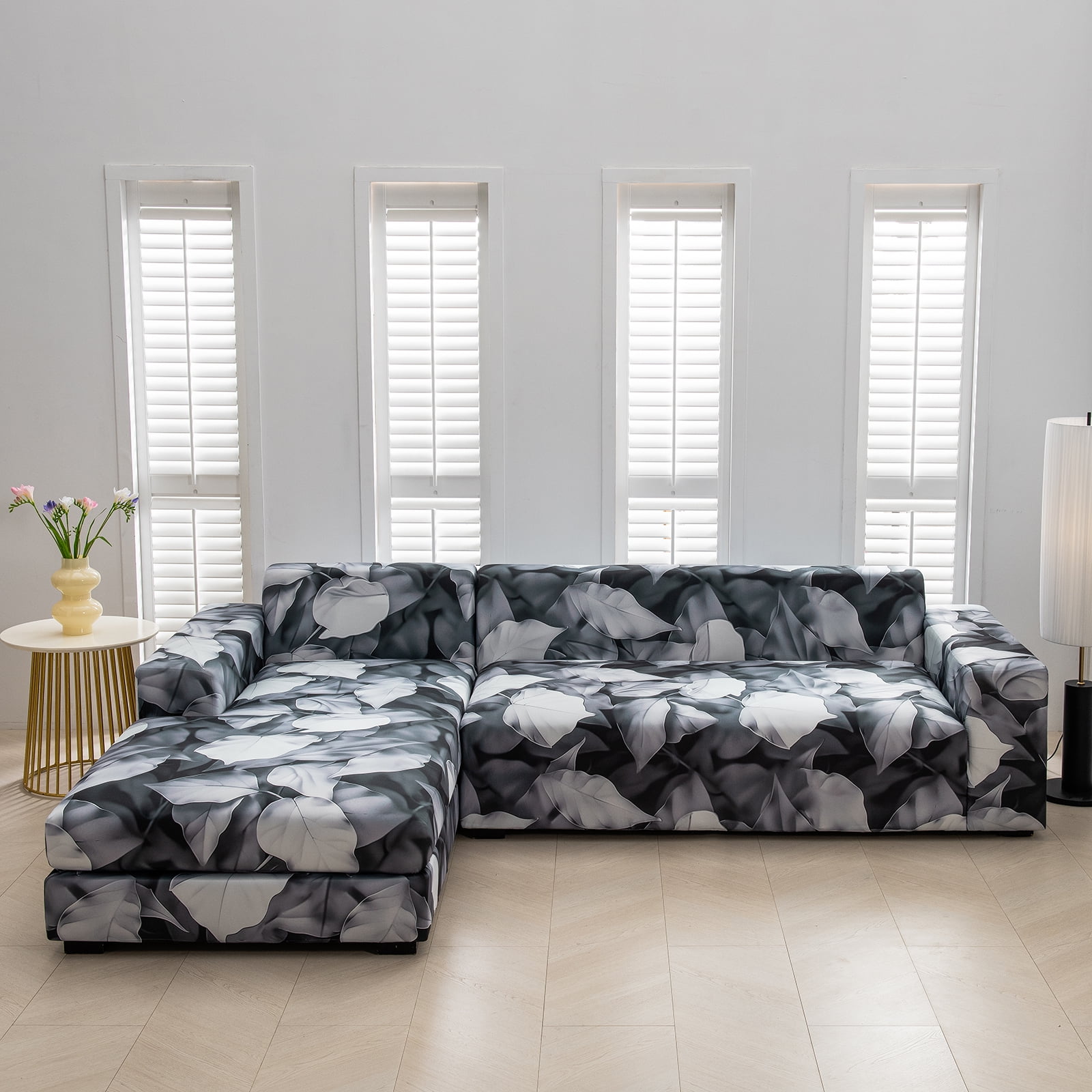 Eurhowing L-Shape Sofa Slipcover, 2-Piece Stretchable Sectional Couch ...