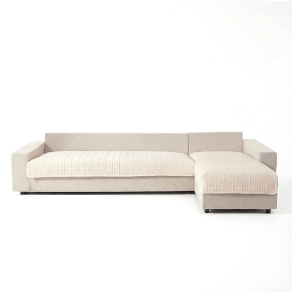 Eurhowing L Shaped Couch Cover 2Pcs, Non-Slip Velvet Sofa Slipcover for ...