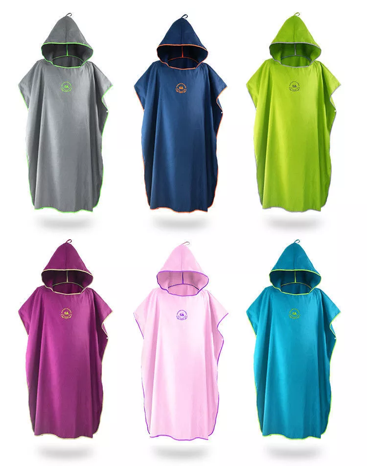Eurhowing Microfiber Surf Beach Changing Clothes Bath Robe Poncho One ...