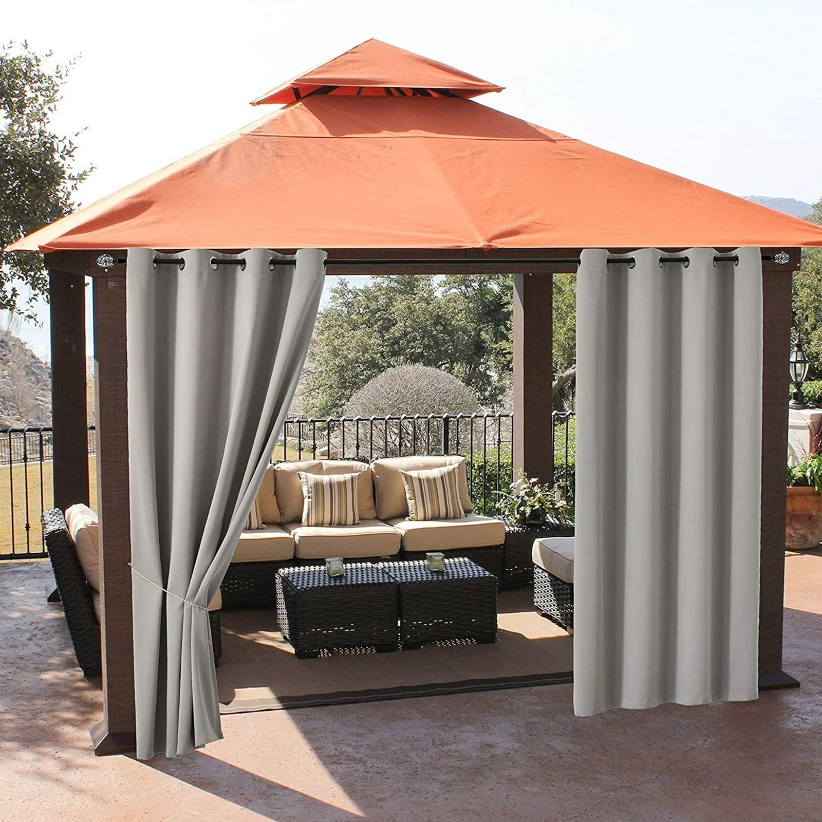 Eurhowing Outdoor Curtains for Patio Waterproof, Light Filtering ...