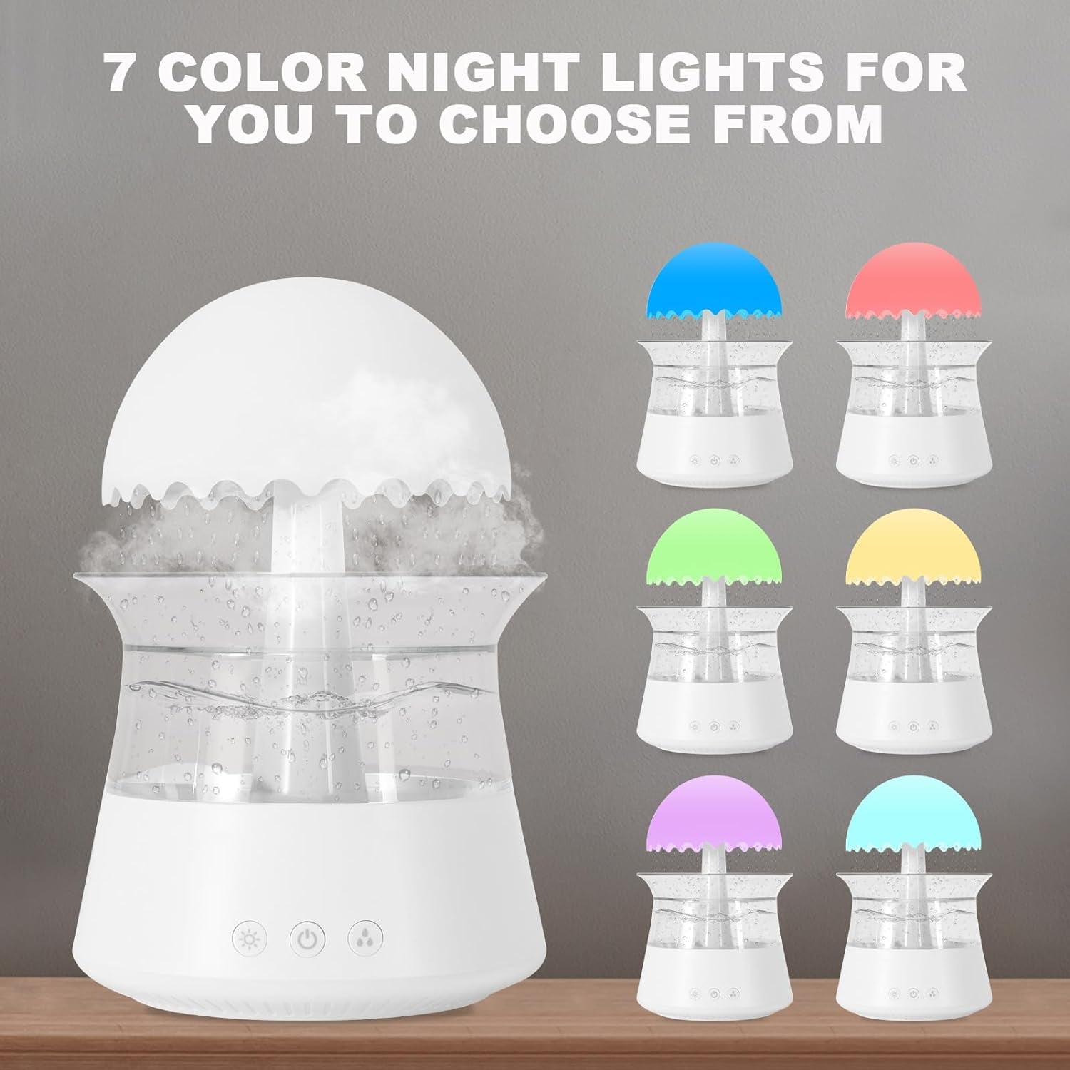 Eurhowing Rain Cloud Humidifier Water Drip Diffuser Mushroom Diffuser ...
