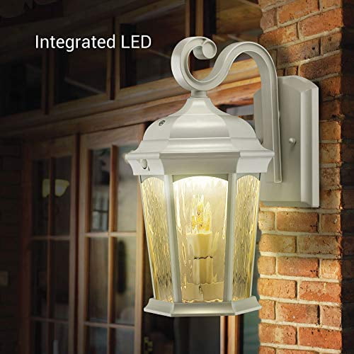 Euri Lighting EFL-140W-MD Flickering Flame Lantern, Water Glass, with ...