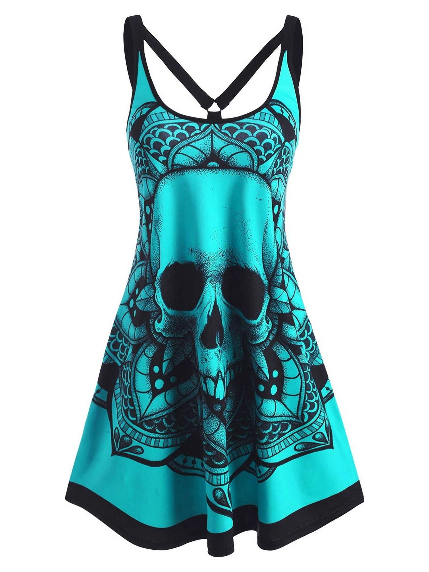 Eurivicy Women's Sleeveless Skull Print T-Shirt, Fashion Casual ...