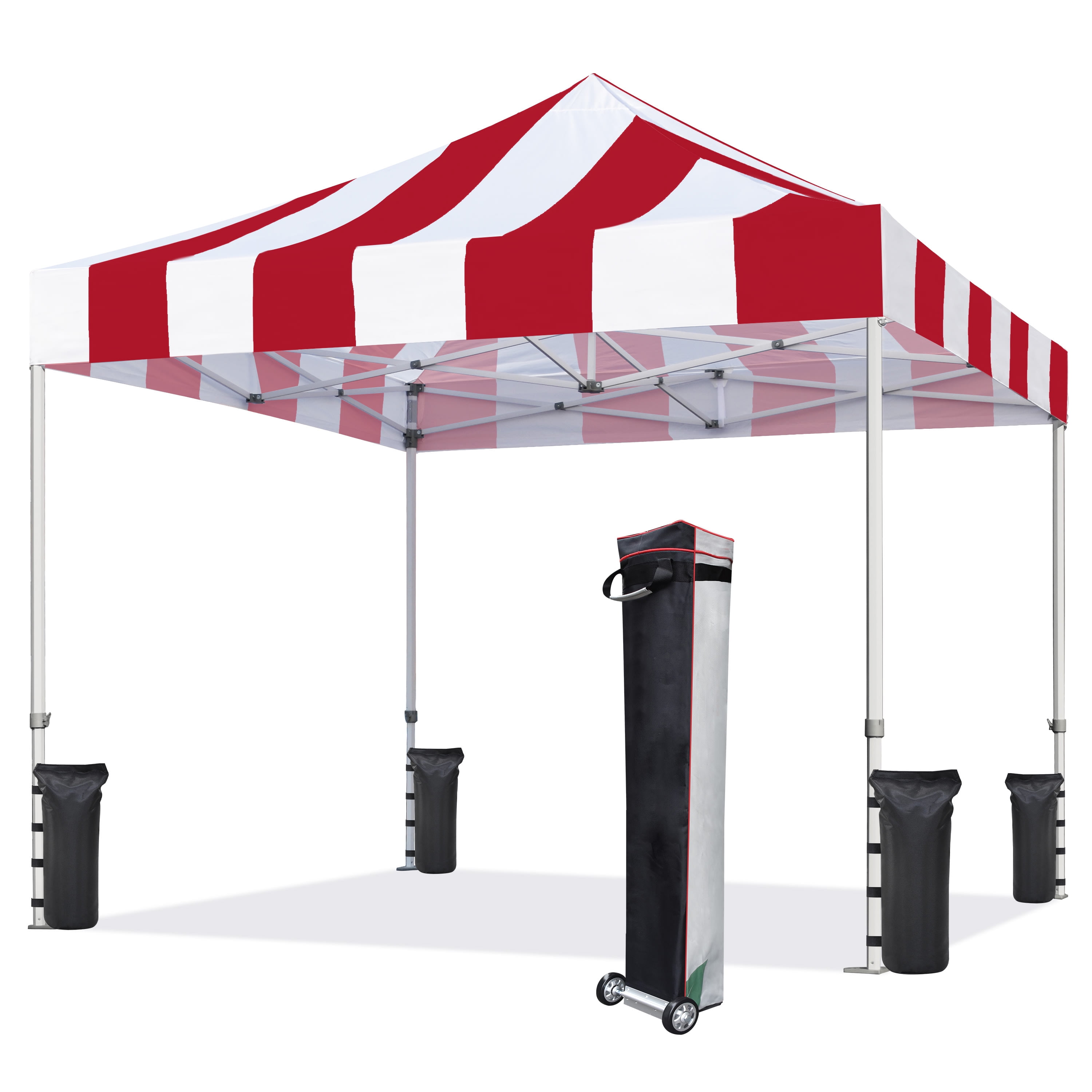 Euromax 10x10 Portable Canopy Tent with Roller Bag and 4 Sandbags ...