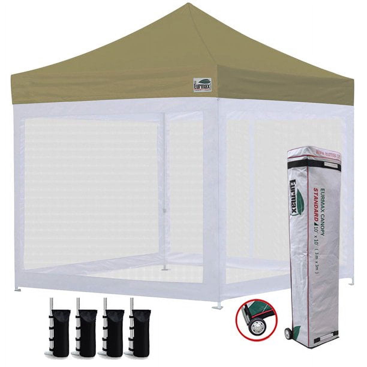 Eurmax 10x10 Pop up Canopy Screen Houses Shelter Outdoor Canopy with ...
