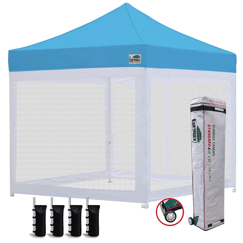 Eurmax 10x10 Pop up Canopy Screen Houses Shelter Outdoor Canopy with ...
