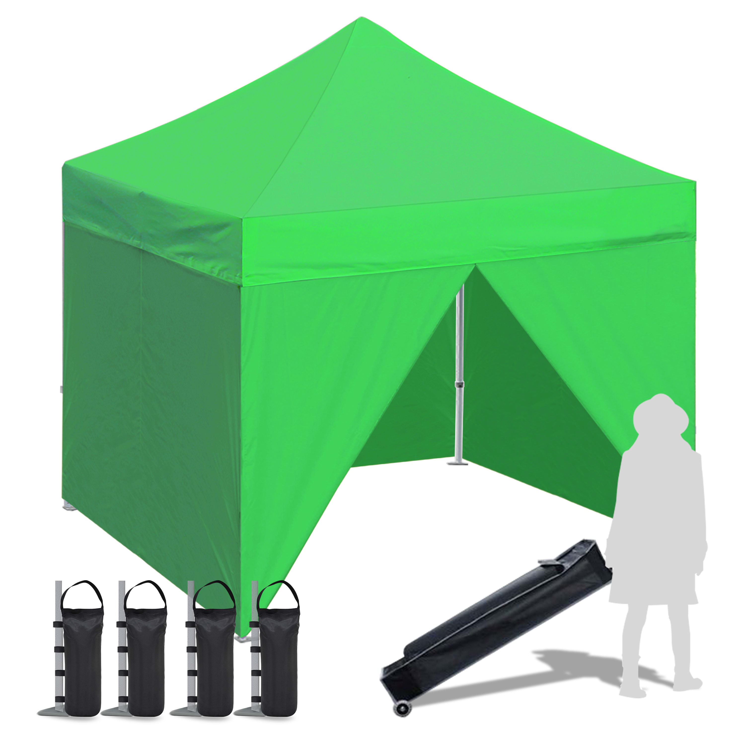 Euromax 10x10ft Pop up Canopy Commercial Tent with 4 Zippered Sidewalls，Ginkgo - Walmart.com