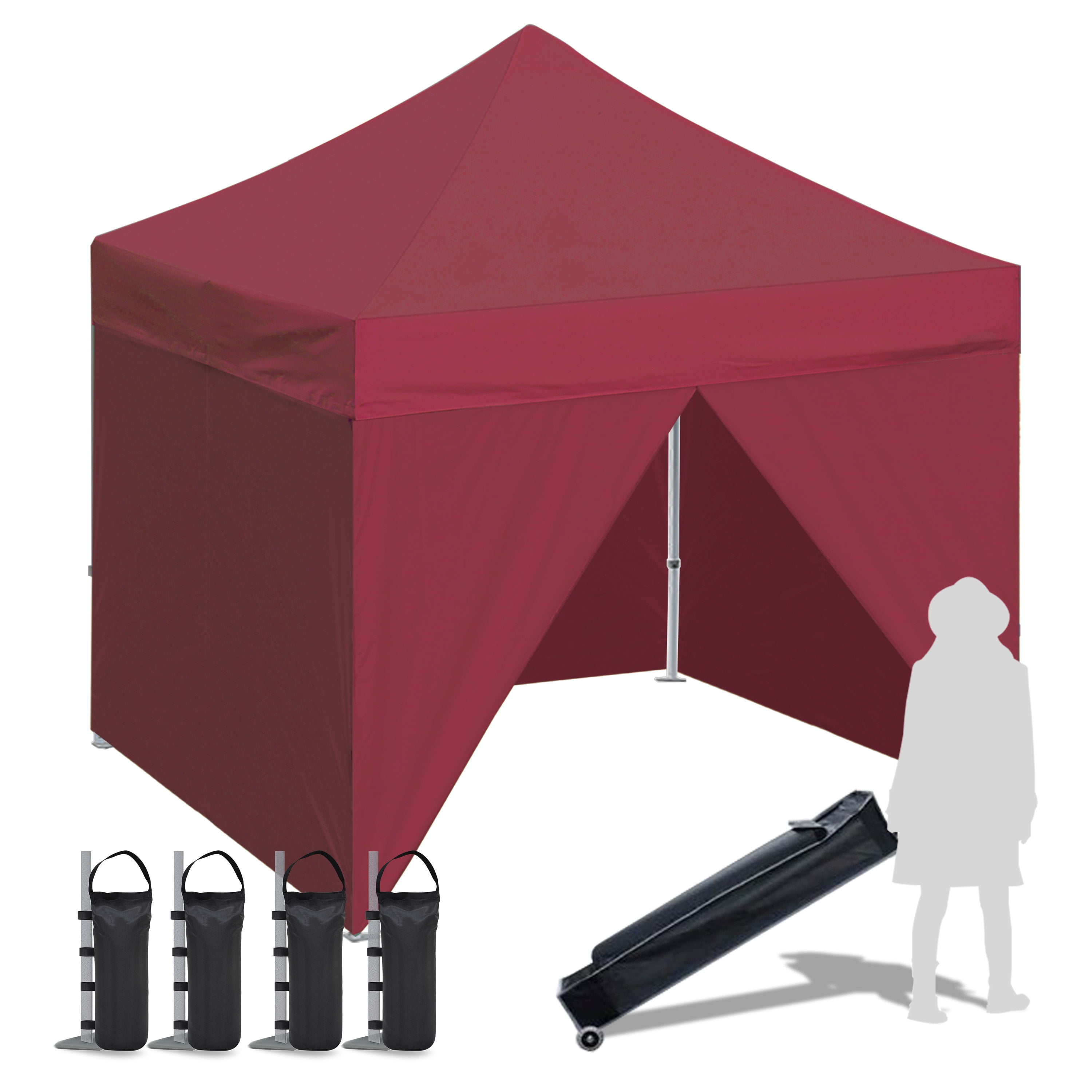 Euromax 10x10ft Pop up Canopy Commercial Tent with 4 Zippered Sidewalls ...