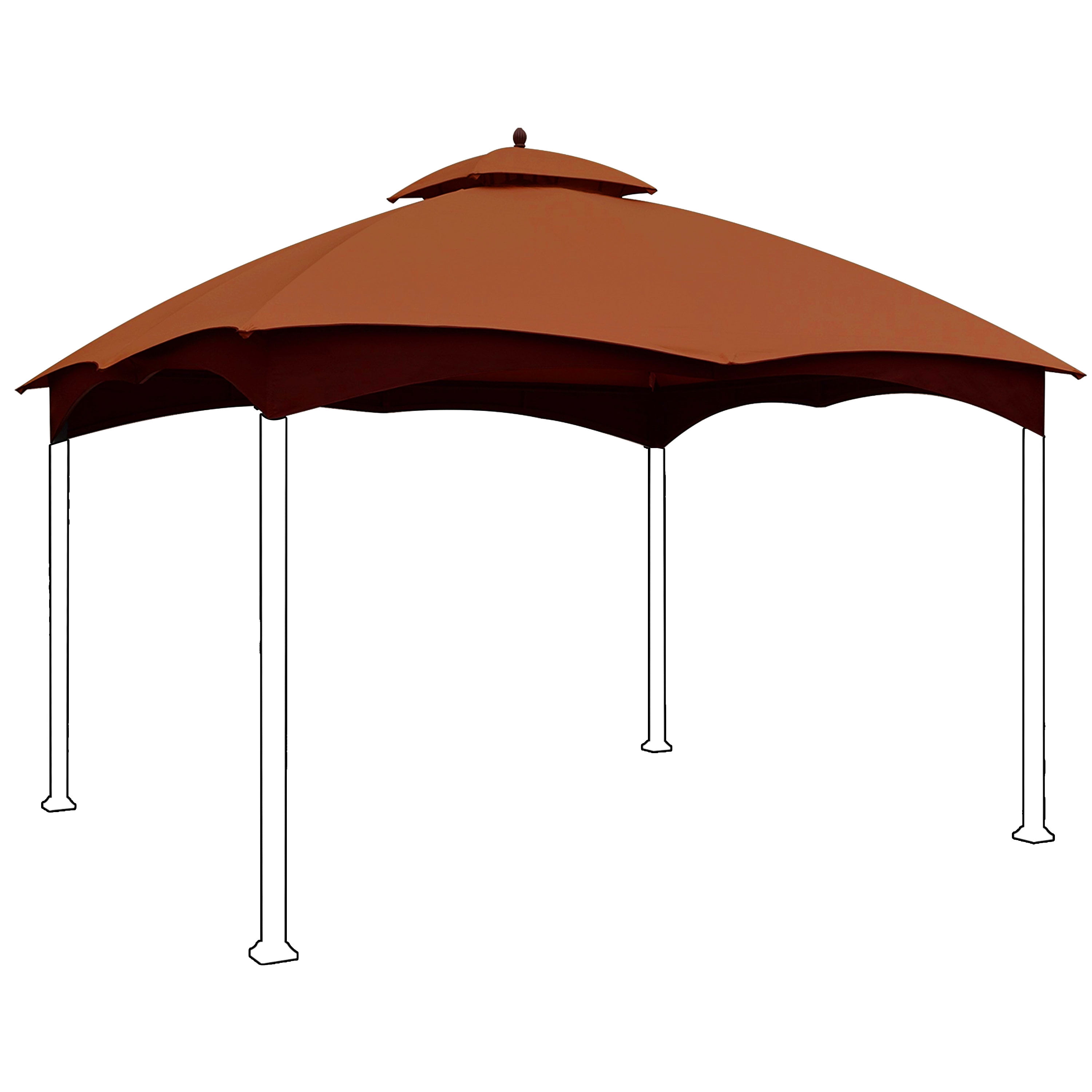 Euromax 10x12 Double Roof Gazebo Replacement Canopy, Patio Top Cover ...