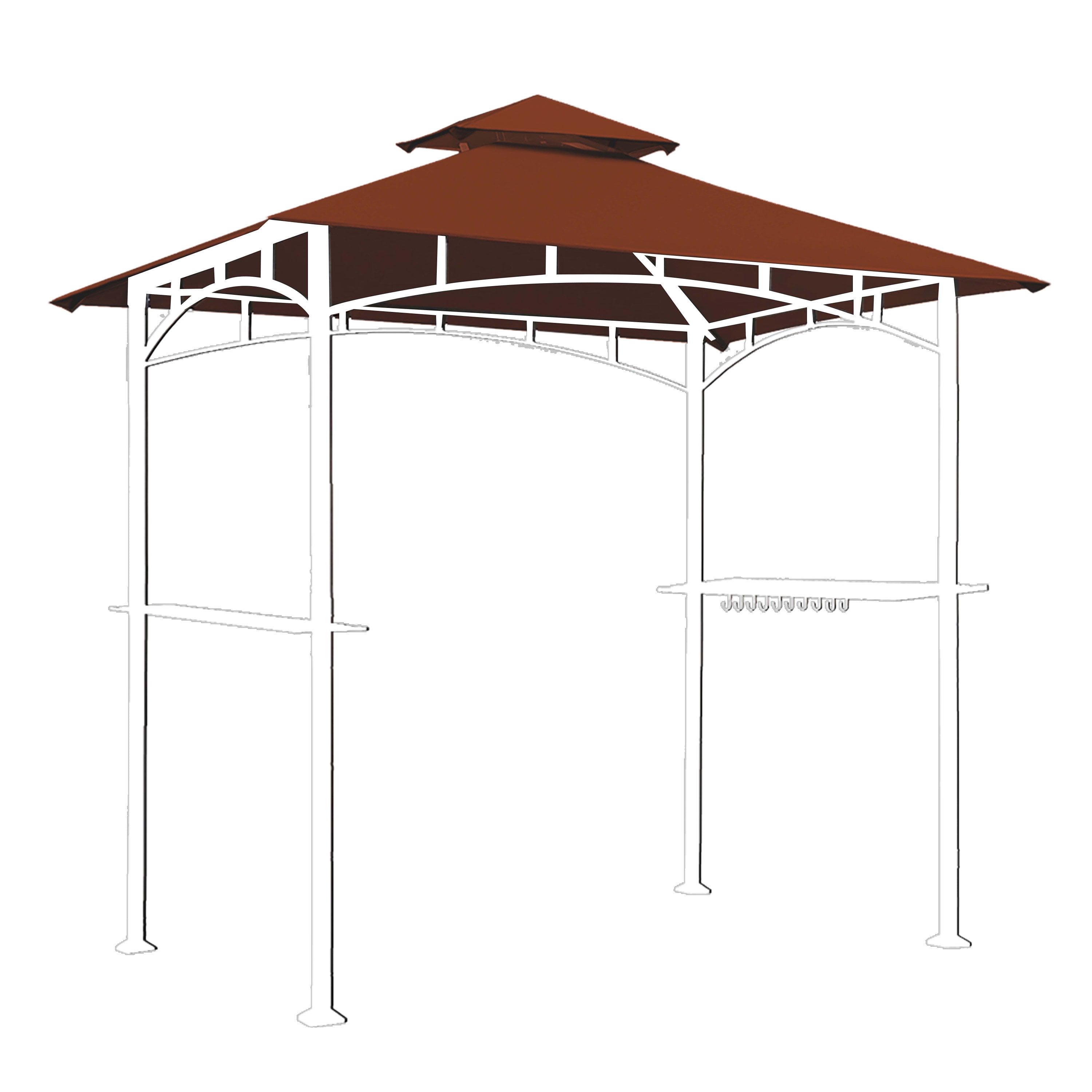 Eurmax 5x8 Grill Gazebo Replacement Canopy Double Tiered BBQ Canopy ...